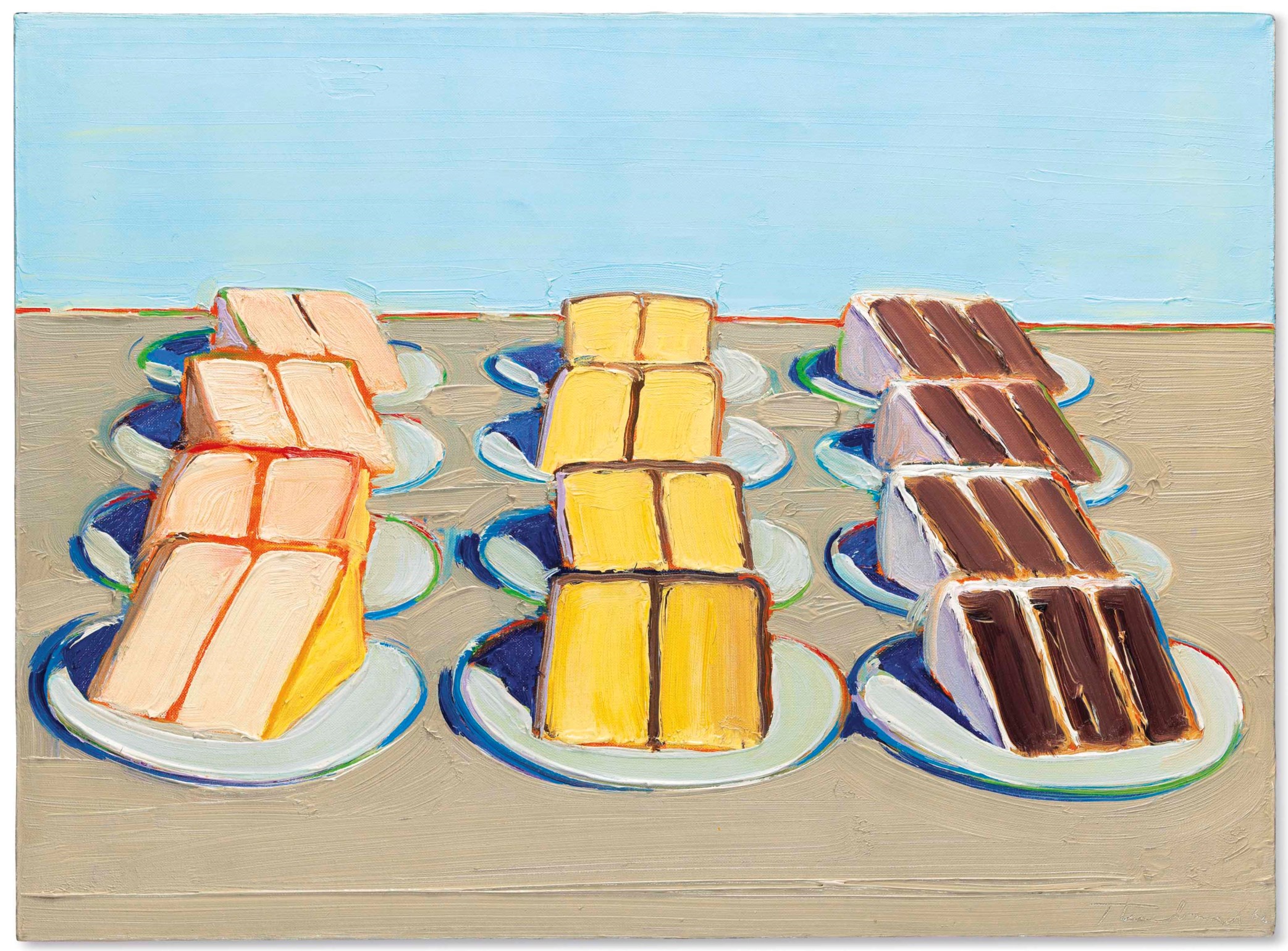 Wayne Thiebaud (b. 1920), Cake Rows | Christie's