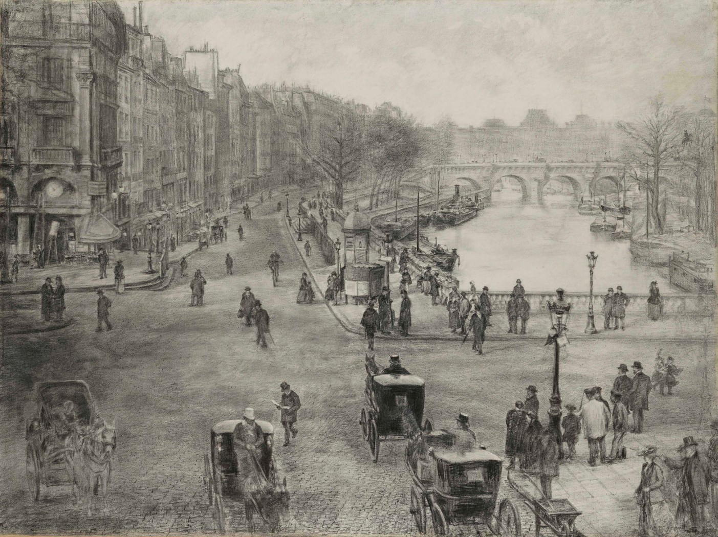 Jean François Raffaëlli (French, 1850-1924), Paris, La place de Saint ...