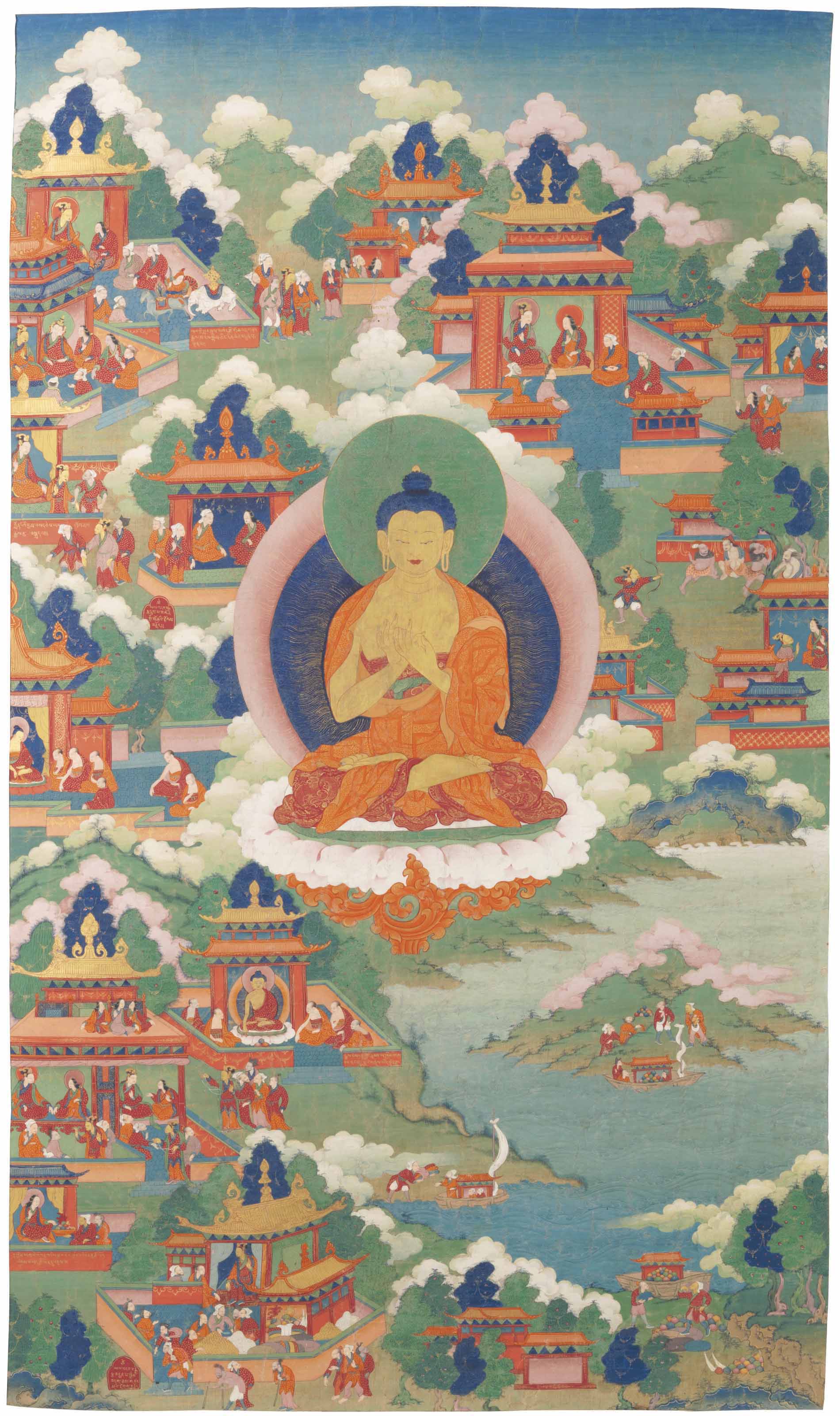 A VERY LARGE THANGKA OF SHIVA AND CONSORT, NEPAL, 18TH-19TH CENTURY ...