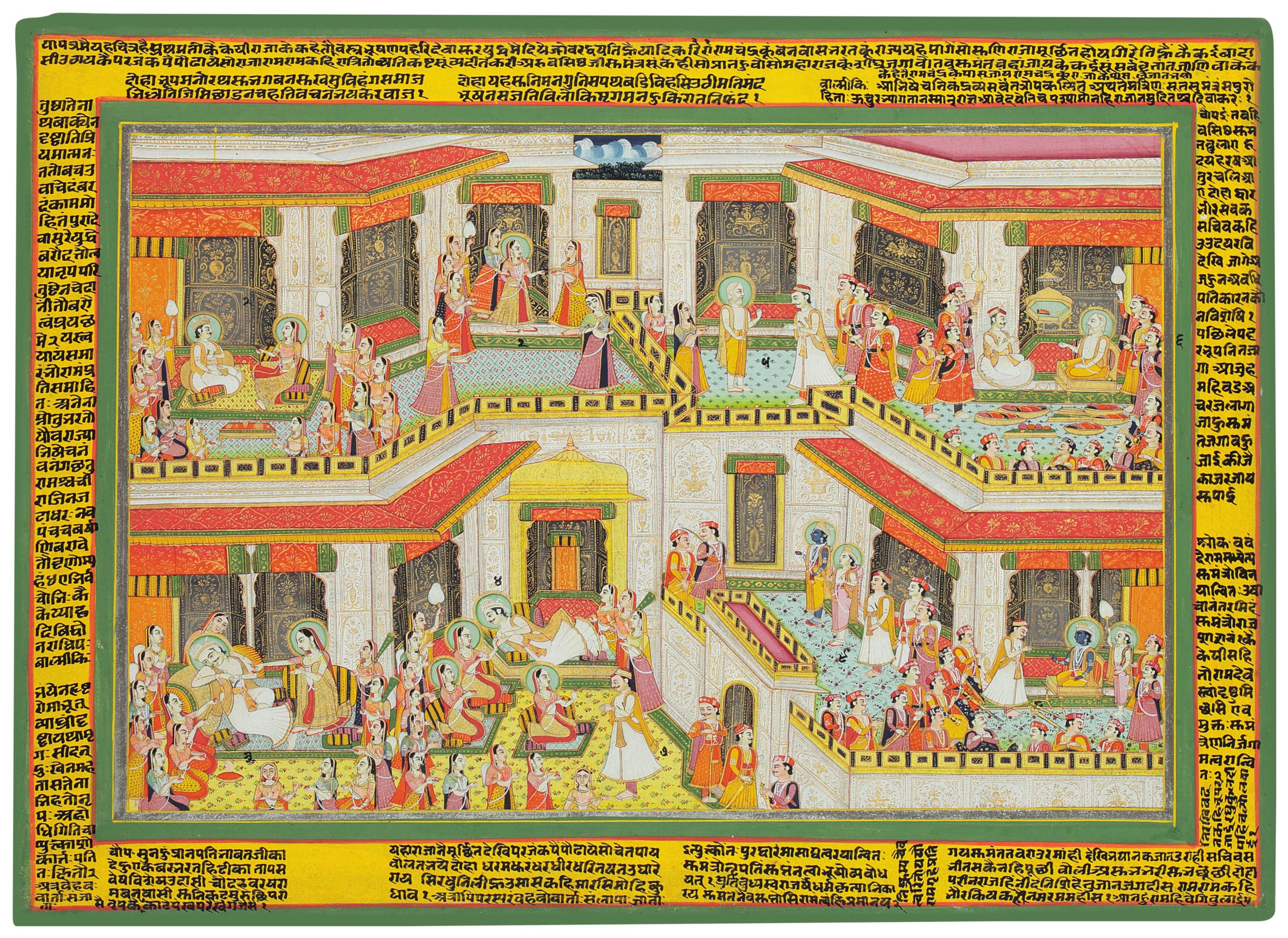 AN ILLUSTRATION FROM A RAMAYANA SERIES: DASHARATHA'S LAST DAYS IN ...