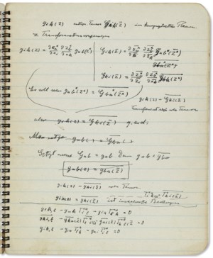 EINSTEIN, Albert (1879-1955) Autograph manuscript, [New York, 25-26 ...