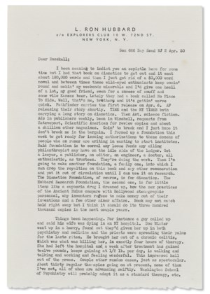 HUBBARD, L. Ron (1911-1986). An archive of early correspondence to ...