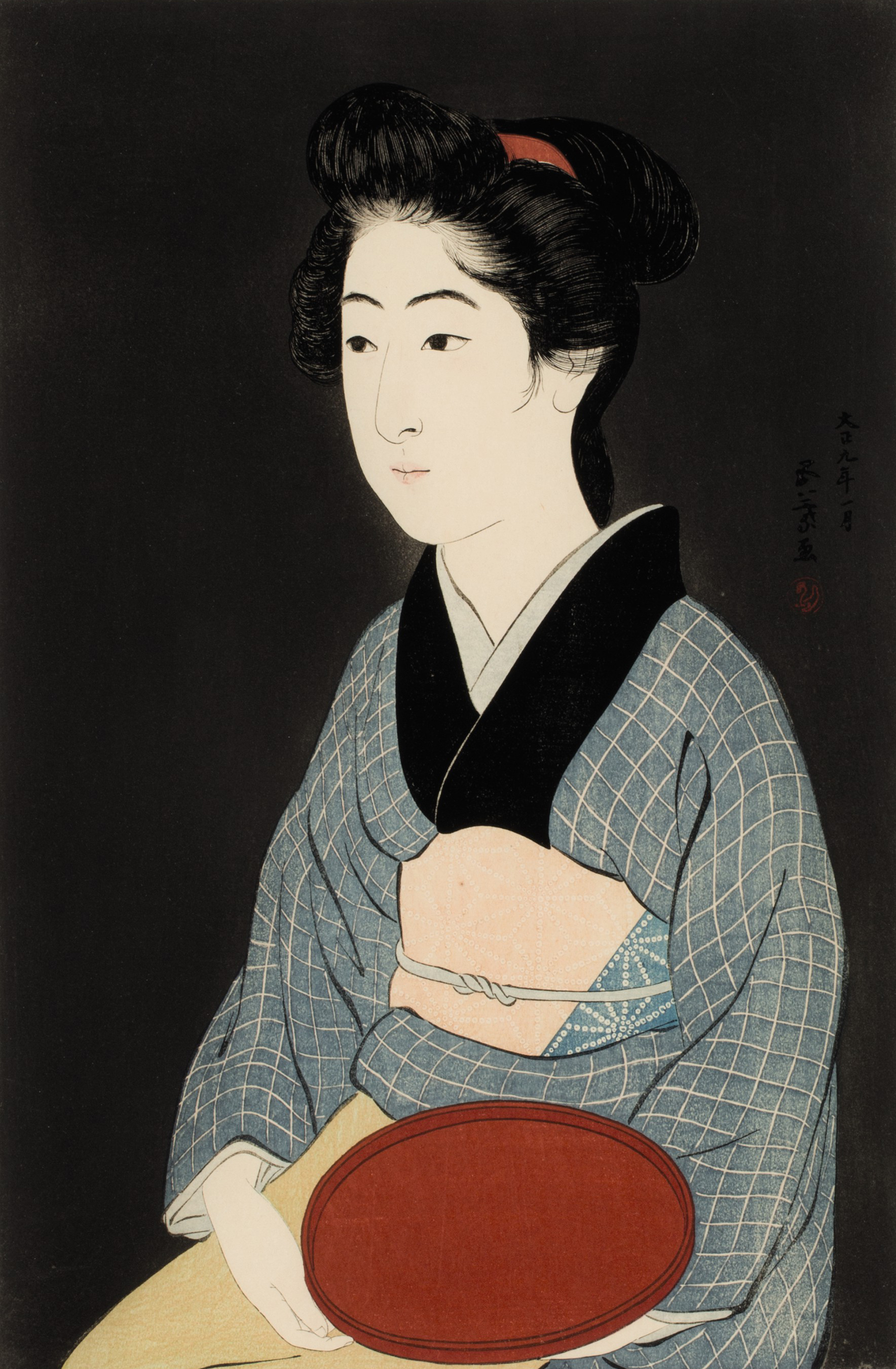 HASHIGUCHI GOYO (1880-1921), A Portrait of the Teahouse Waitress Onao ...