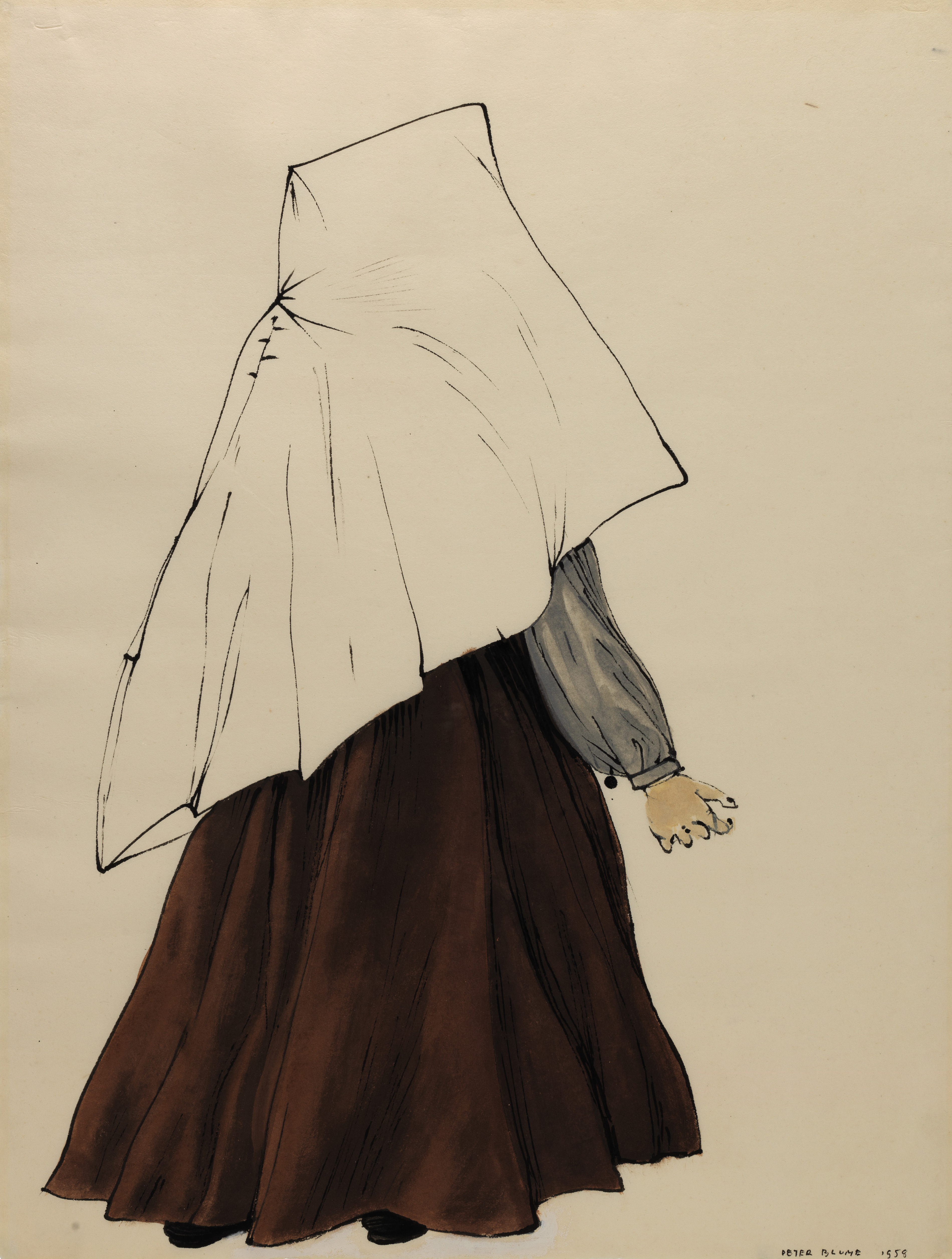 Peter Blume (1906-1992), Nun Walking, Study for 'Tasso's Oak' | Christie’s