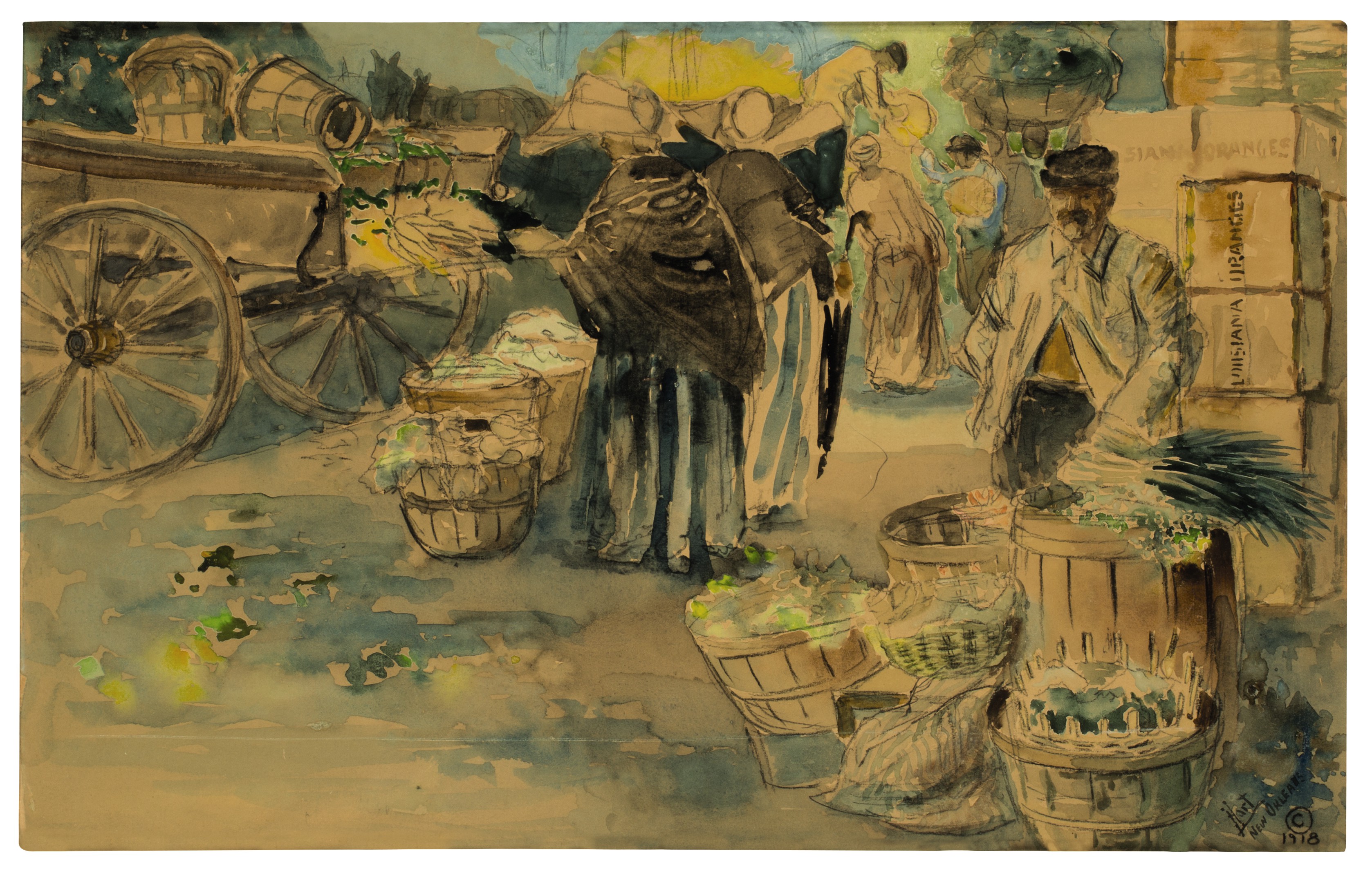 George Overbury 'Pop' Hart (1868-1933), The Market, New Orleans ...