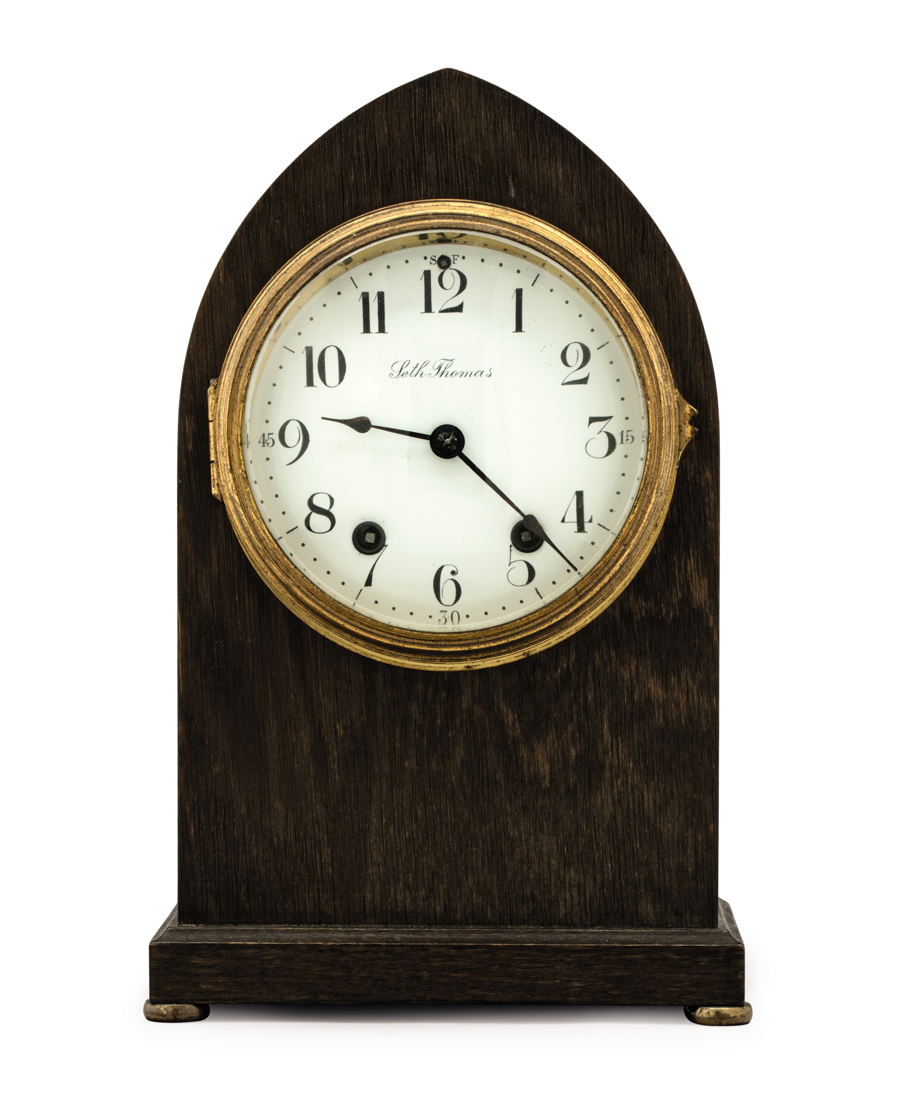 AN AMERICAN OAK-CASED BEEHIVE CLOCK, LABELED SETH THOMAS, CONNECTICUT ...