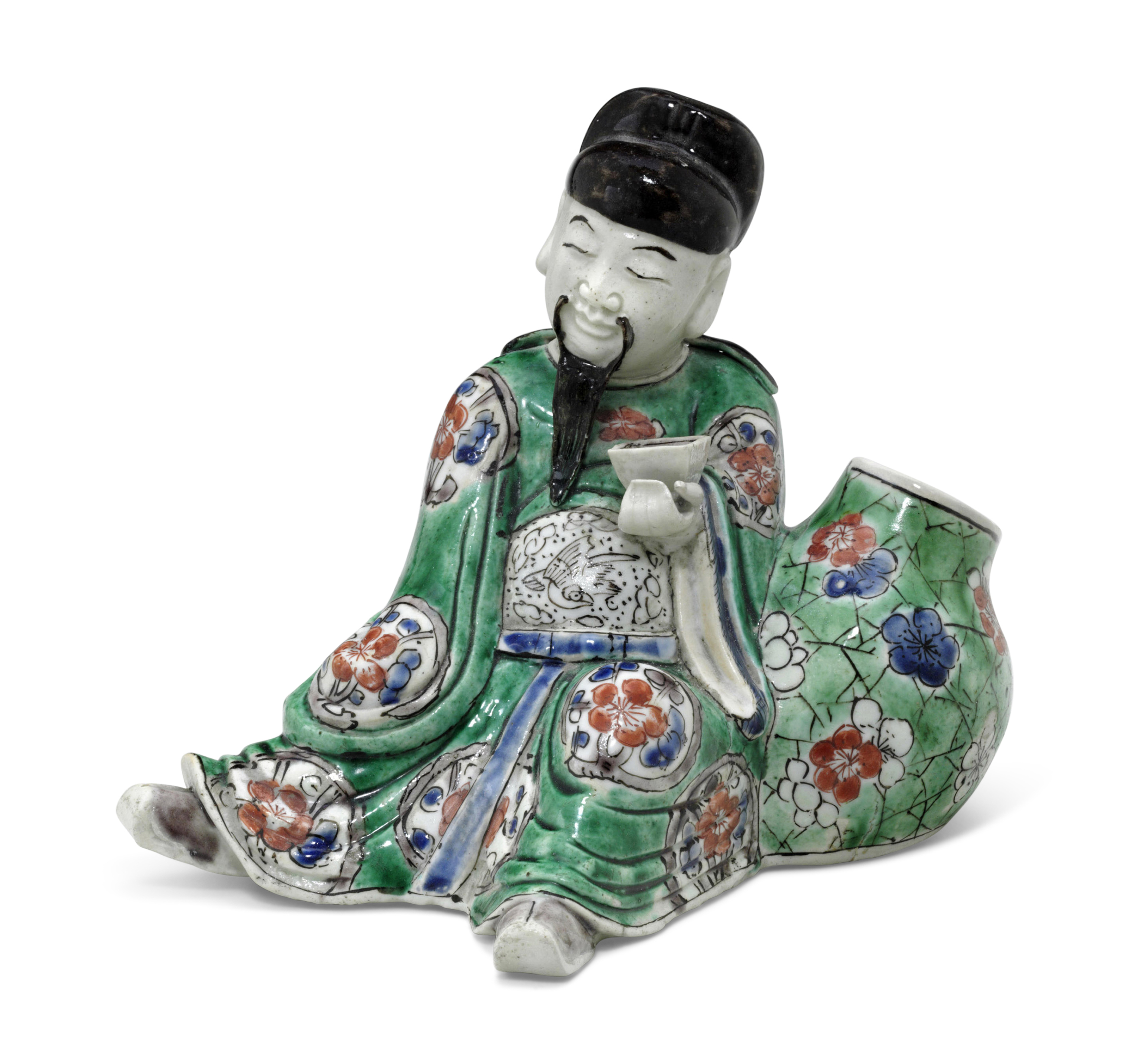 A SMALL FAMILLE VERTE FIGURE OF LI BAI, KANGXI PERIOD (1662-1722 ...