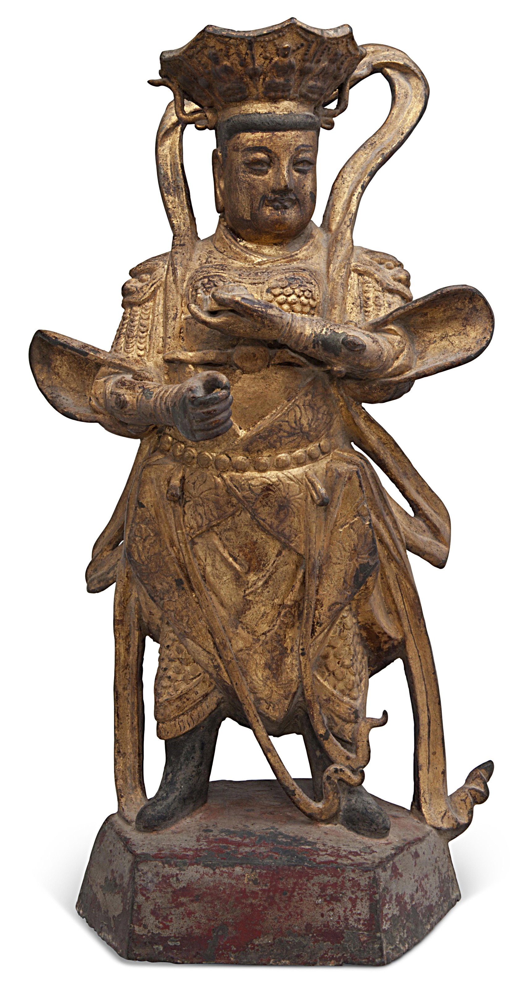 A GILT-BRONZE FIGURE OF A GUARDIAN KING, MING DYNASTY (1368-1644 ...