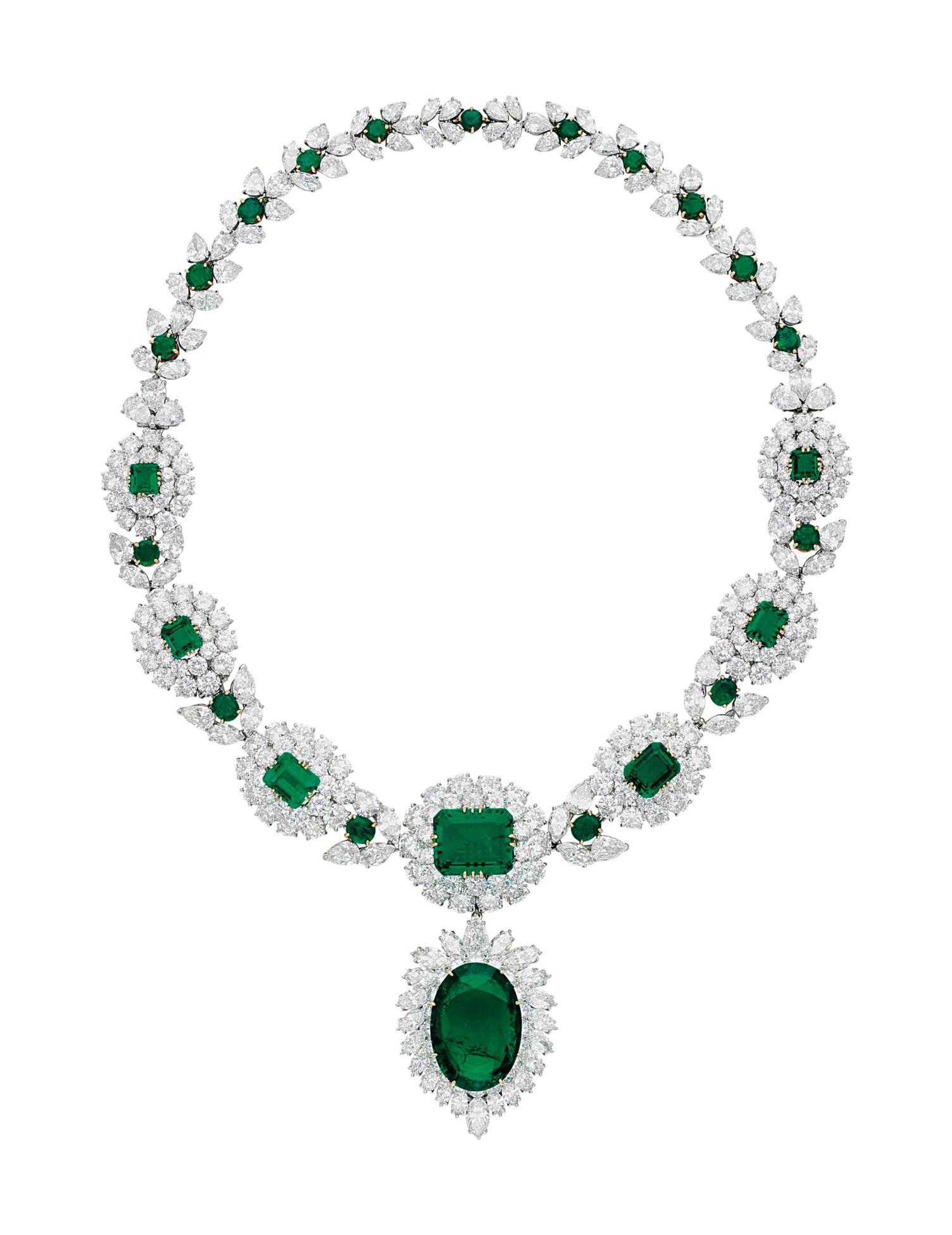 AN IMPRESSIVE EMERALD AND DIAMOND NECKLACE, BY VAN CLEEF & ARPELS ...