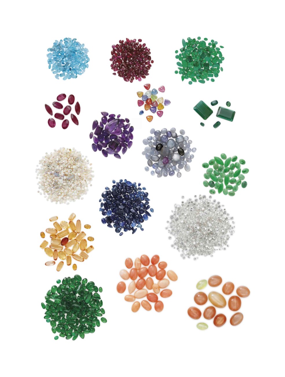 A GROUP OF COLORED GEMSTONES AND DIAMONDS | Christie's