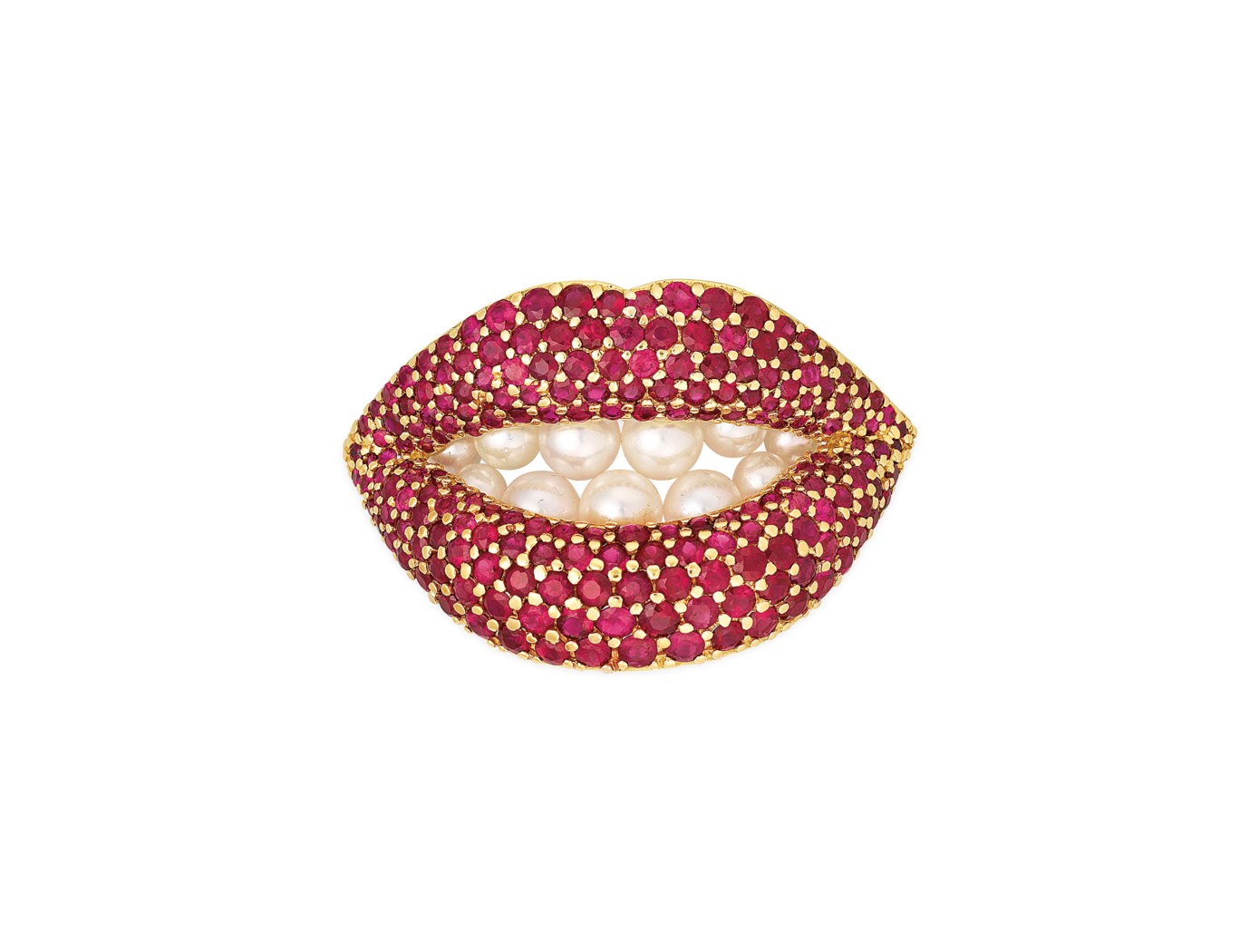 RUBY AND CULTURED PEARL ‘RUBY LIPS’ BROOCH, SALVADOR DALI | Christie's