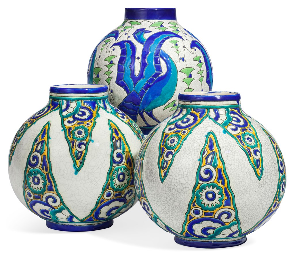 BOCH FRERES KERAMIS, THREE VASES, FIRST HALF 20TH CENTURY | Christie’s