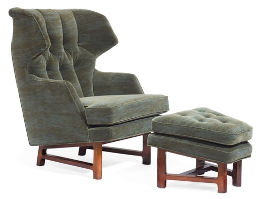 EDWARD WORMLEY (1907-1995), LOUNGE CHAIR AND OTTOMAN, CIRCA 1957 ...