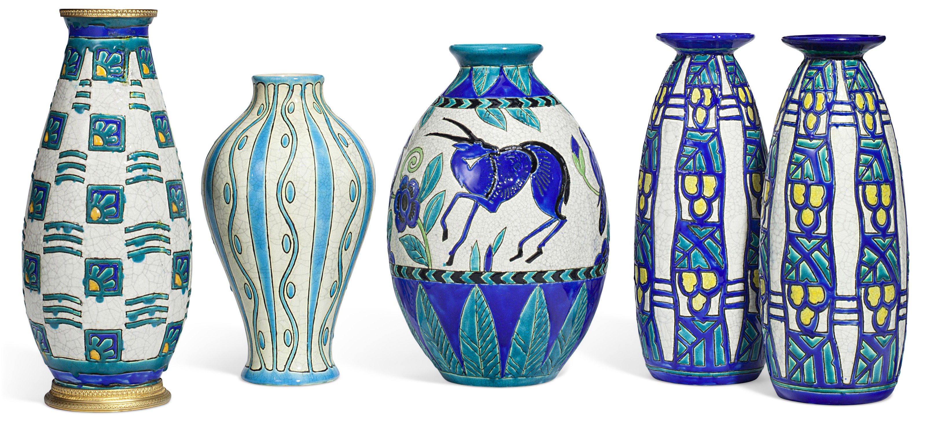 BOCH FRERES KERAMIS, FIVE VASES, FIRST HALF 20TH CENTURY | Christie’s