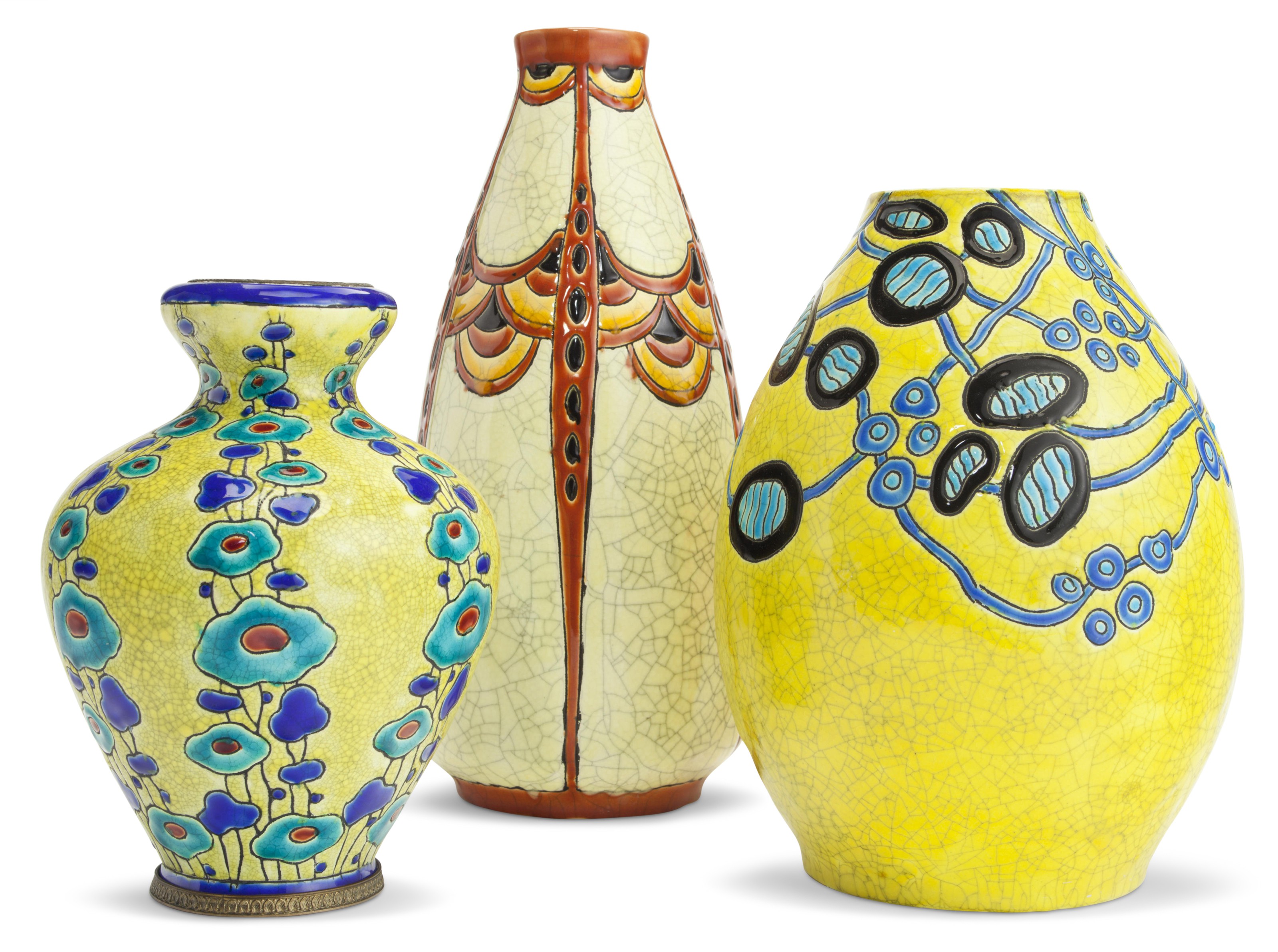 BOCH FRERES KERAMIS, THREE VASES, FIRST HALF 20TH CENTURY | Christie’s