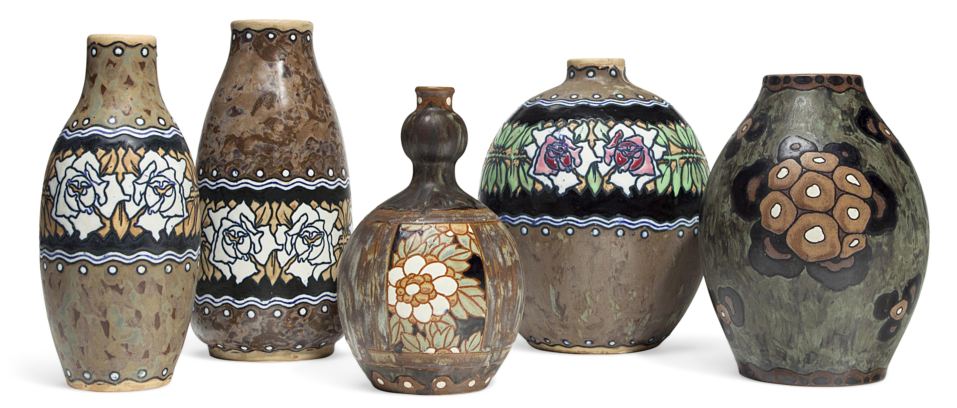 BOCH FRERES KERAMIS, FIVE VASES, FIRST HALF 20TH CENTURY | Christie’s