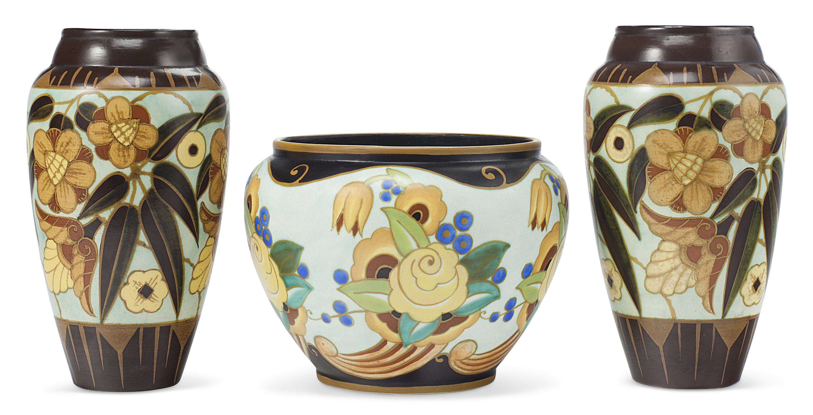 BOCH FRERES KERAMIS, THREE VASES, FIRST HALF 20TH CENTURY | Christie’s