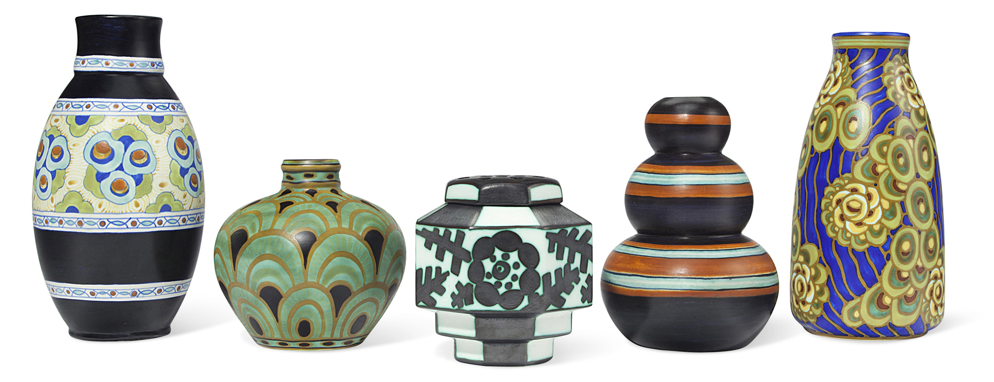 BOCH FRERES KERAMIS, FIVE VESSELS, FIRST HALF 20TH CENTURY | Christie’s