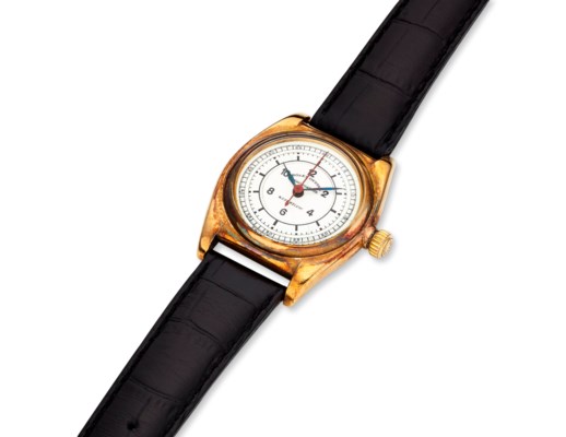 ROLEX, 18K OYSTER CHRONOMETER "SCIENTIFIC" WITH ENAMEL DIAL, REF. 3009 ...