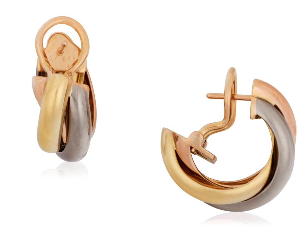 CARTIER 'TRINITY' HOOP EARRINGS, | Christie’s