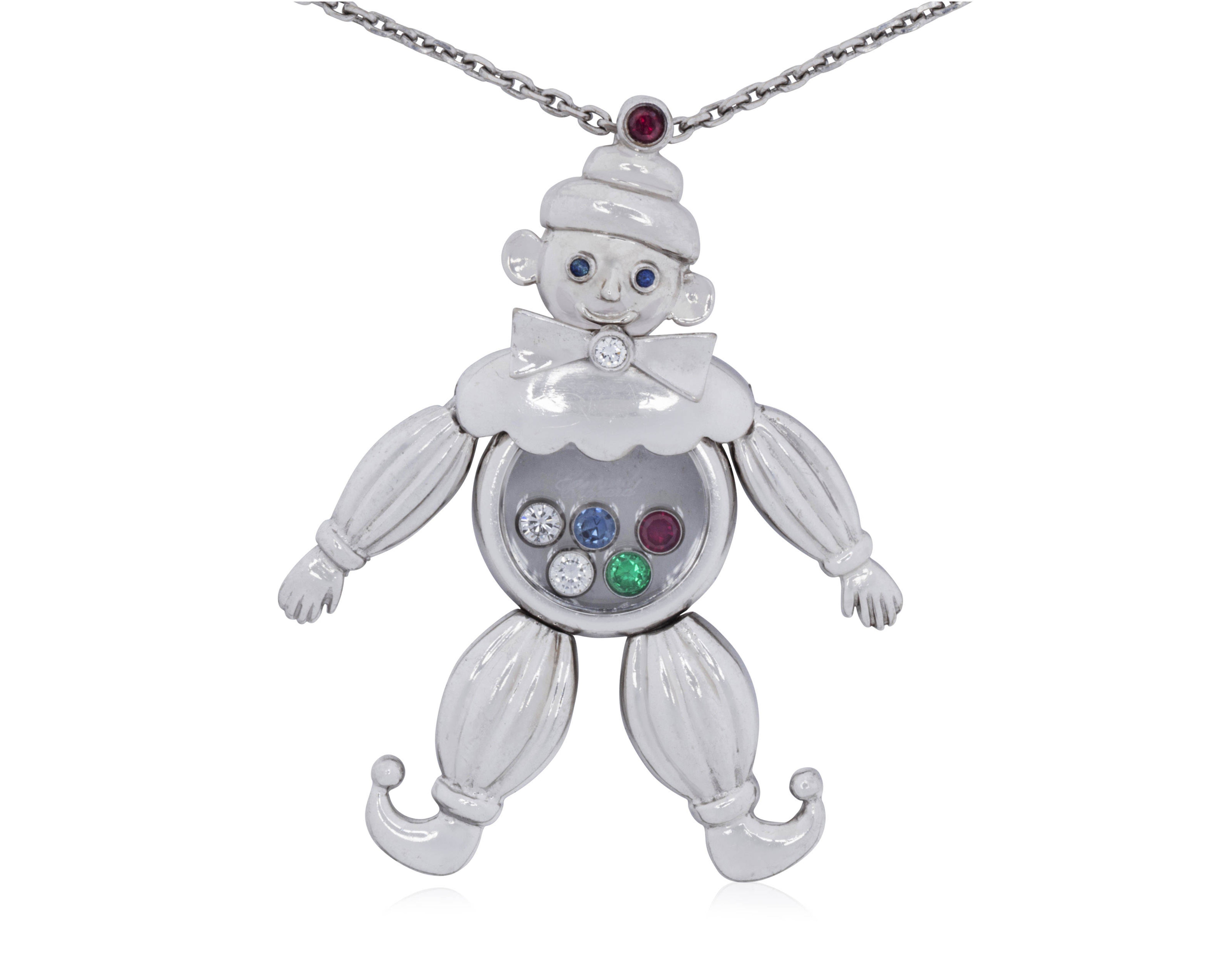 CHOPARD MULTI GEM AND DIAMOND 'HAPPY DIAMONDS' CLOWN PENDANT NECKLACE ...
