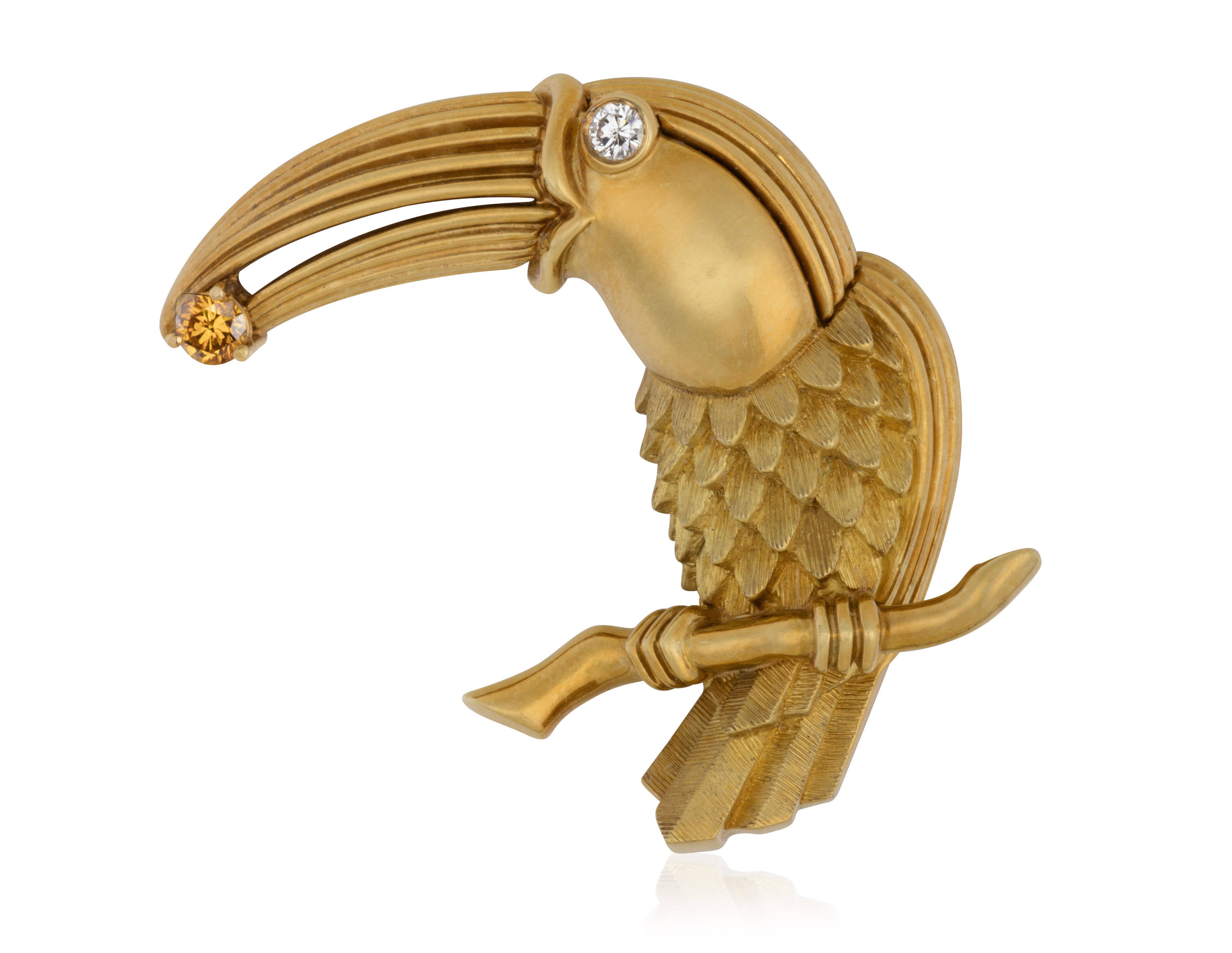 HENRY DUNAY DIAMOND AND COLORED DIAMOND GOLD BROOCH, | Christie’s