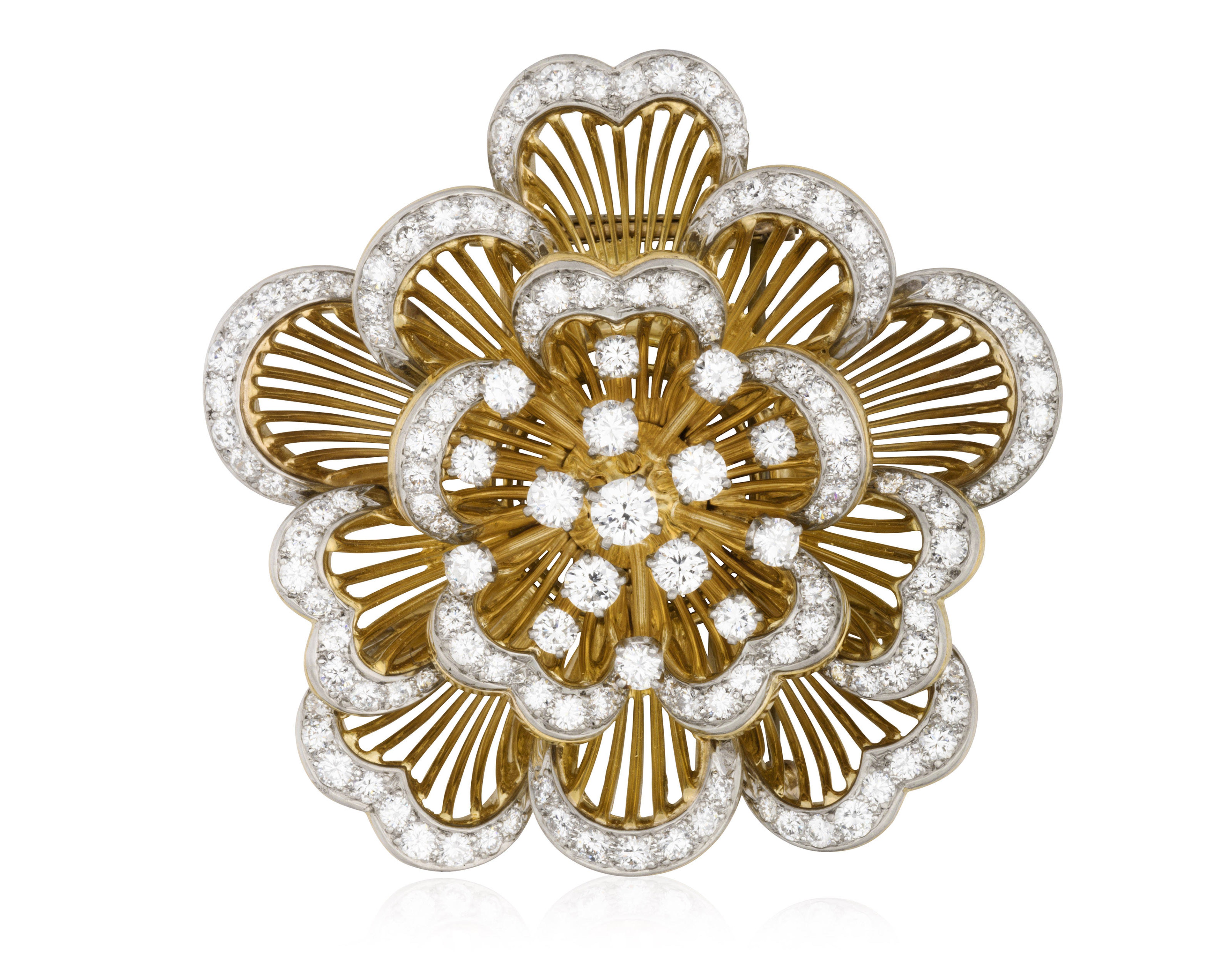 DIAMOND SET FLORAL BROOCH, | Christie’s