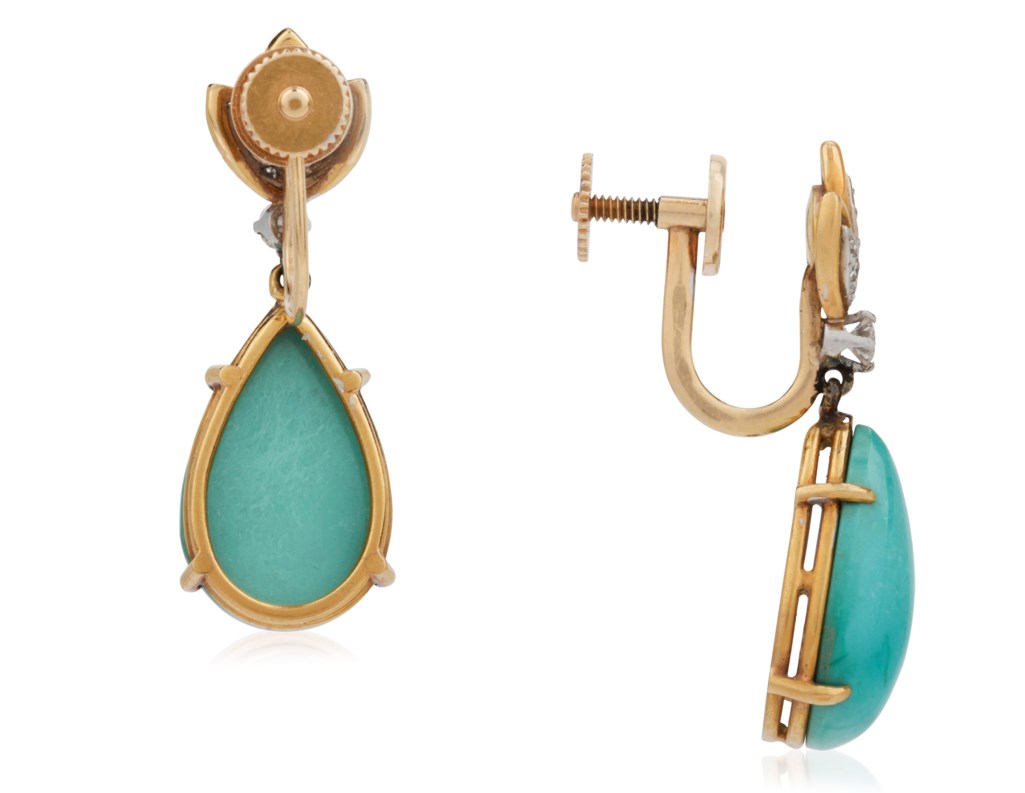 TIFFANY & CO. TURQUOISE AND DIAMOND EARRINGS, | Christie’s
