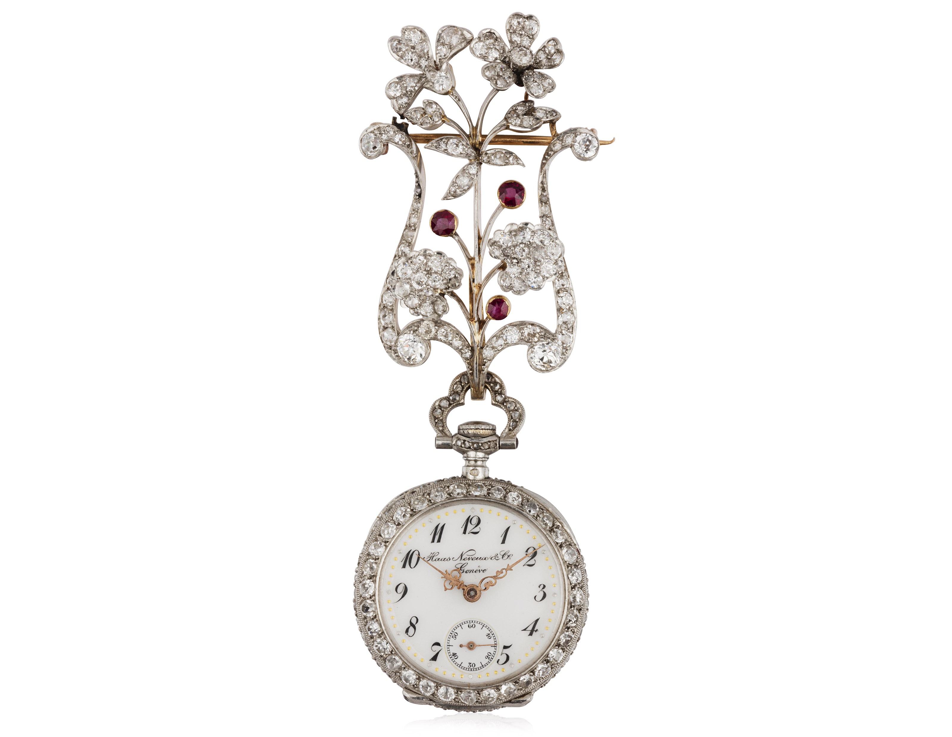 ANTIQUE RUBY AND DIAMOND PENDANT WATCH, | Christie’s