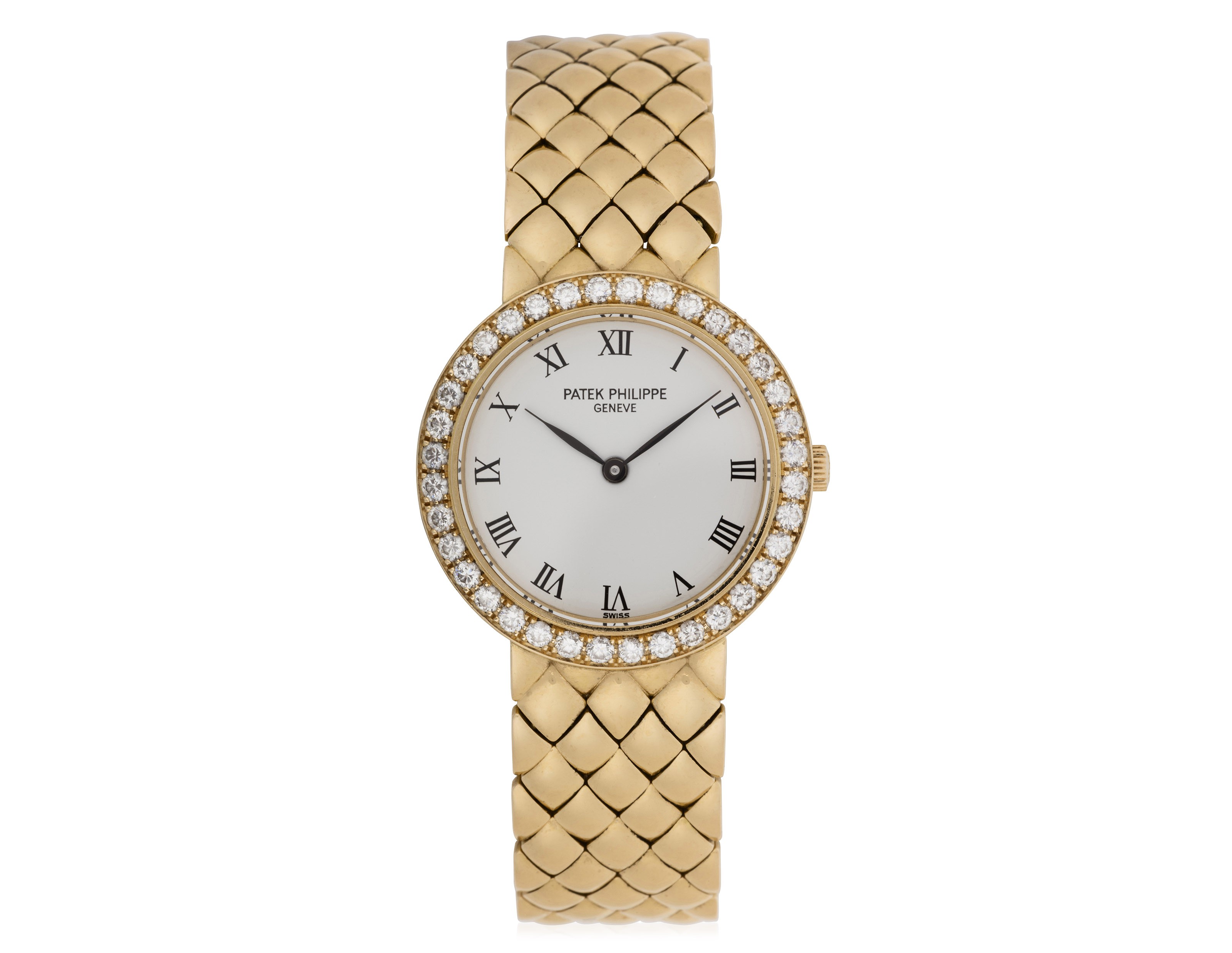 PATEK PHILIPPE 'CALATRAVA' LADY'S GOLD AND DIAMOND WATCH, | Christie’s
