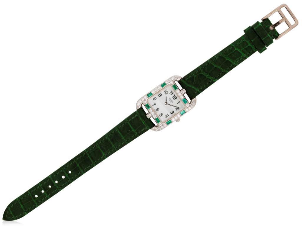 HERMÈS DIAMOND AND EMERALD 'CAPE COD' WATCH, | Christie’s