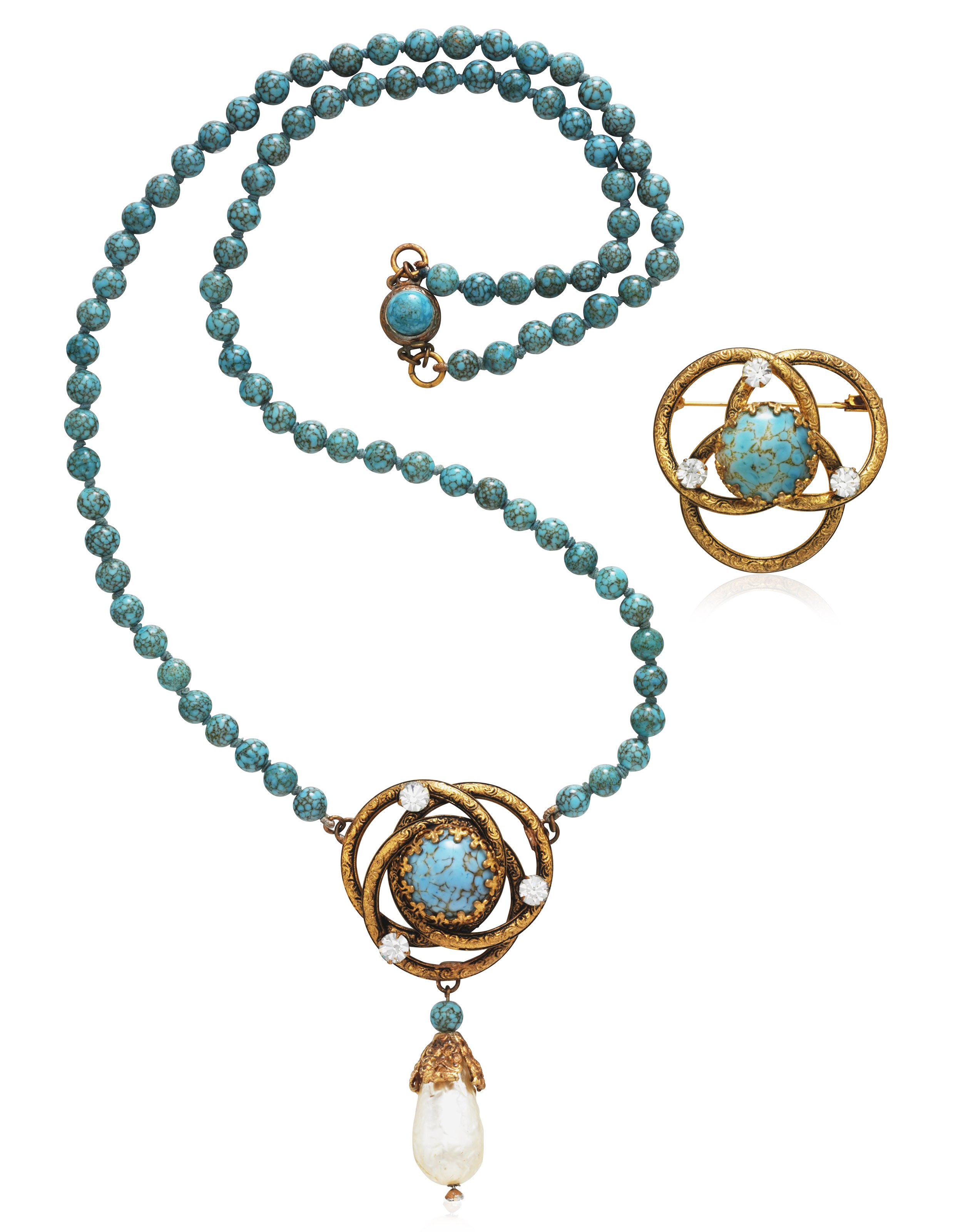 CHANEL FAUX PEARL, TURQUOISE AND RHINESTONE NECKLACE, | Christie’s