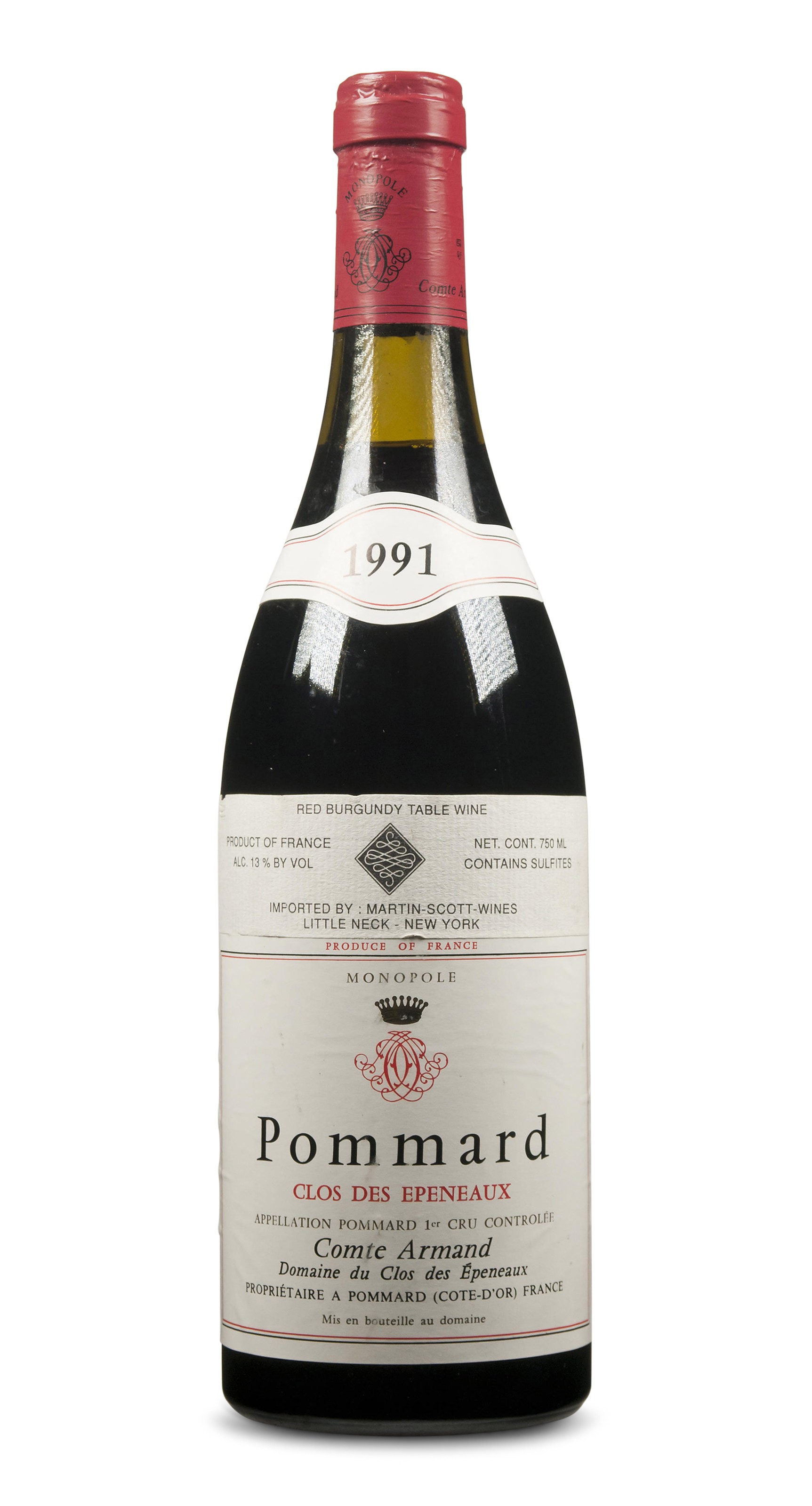 Comte Armand, Pommard Clos des Epeneaux 1991, 1er Cru, Côte de Beaune ...