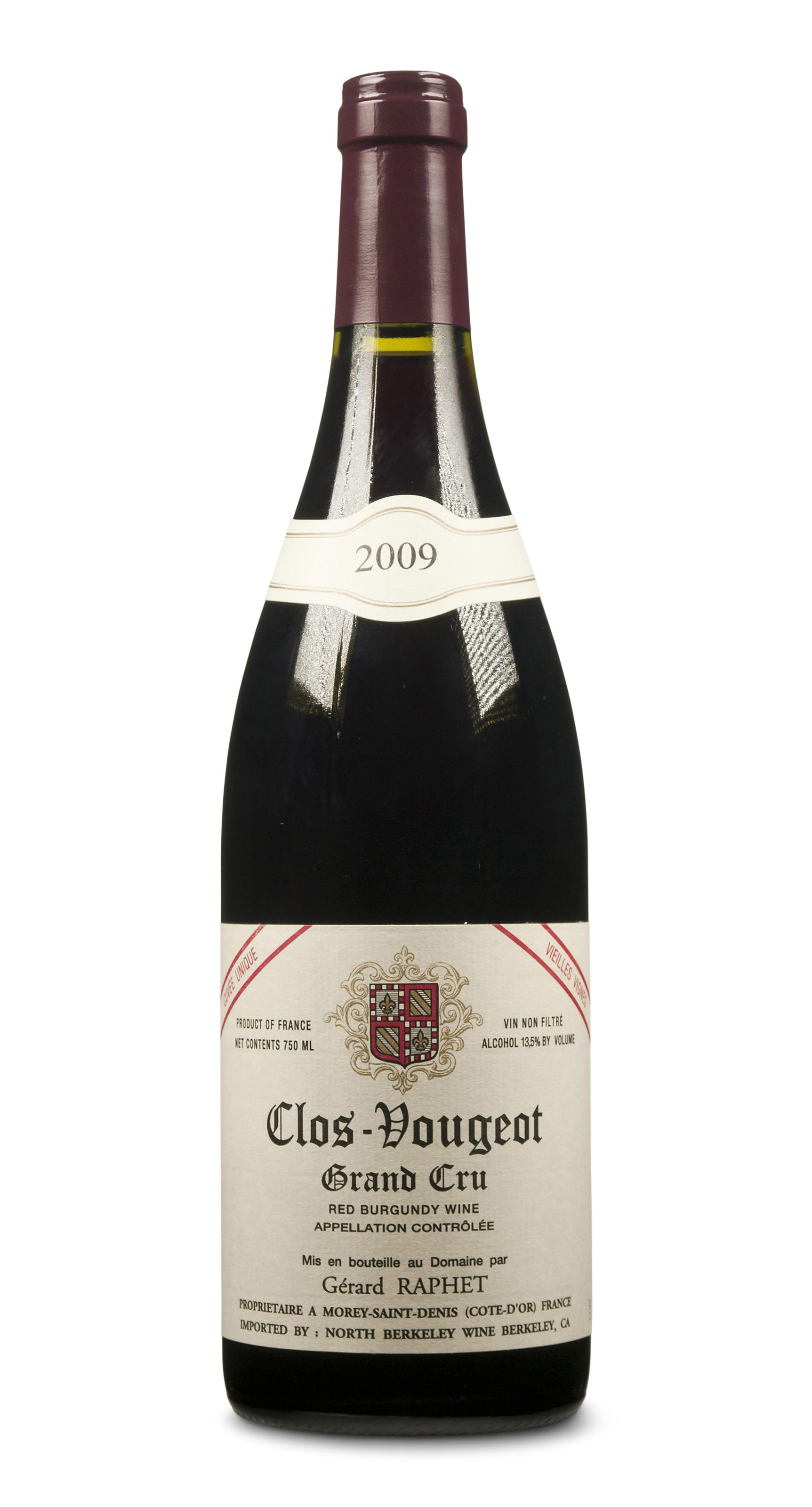 Gérard Raphet, Clos Vougeot, Cuvée Unique 2009, Grand Cru, Côte de ...