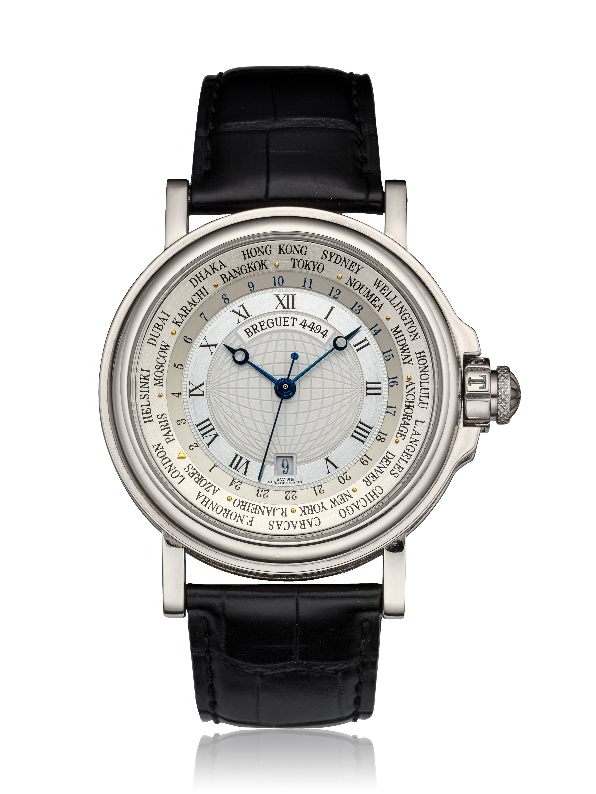 BREGUET, 18K WHITE GOLD MARINE HORA MUNDI WORLD TIME, REF. 3700 ...