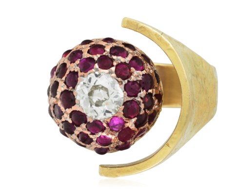 ED WIENER DIAMOND RUBY AND GOLD RING, | Christie’s