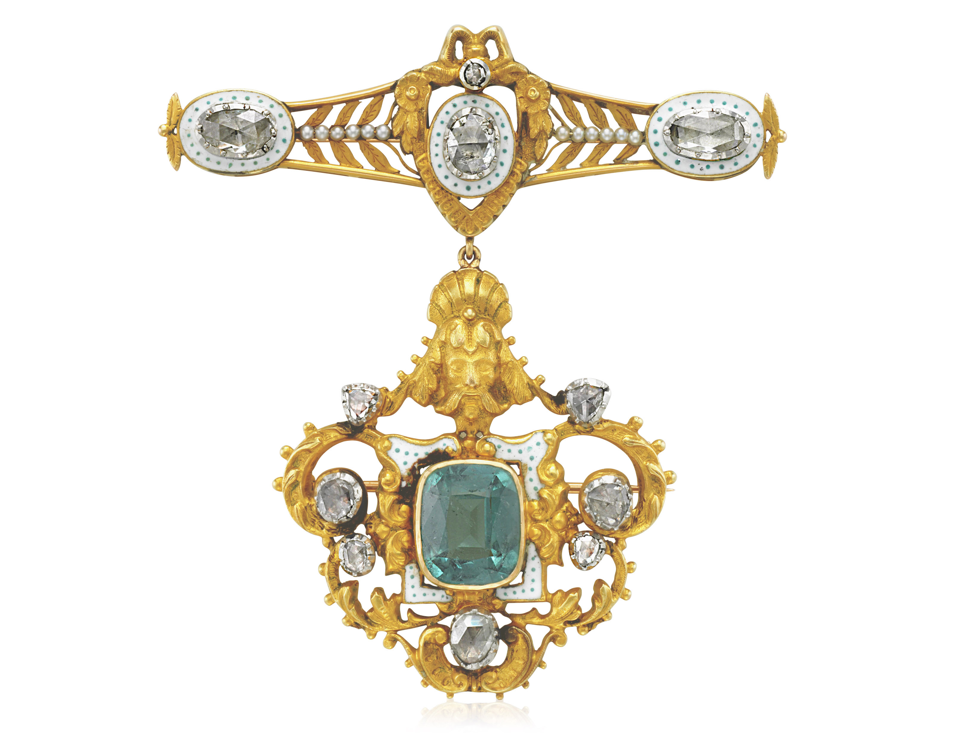 MULTI-GEM GOLD BROOCH, | Christie’s