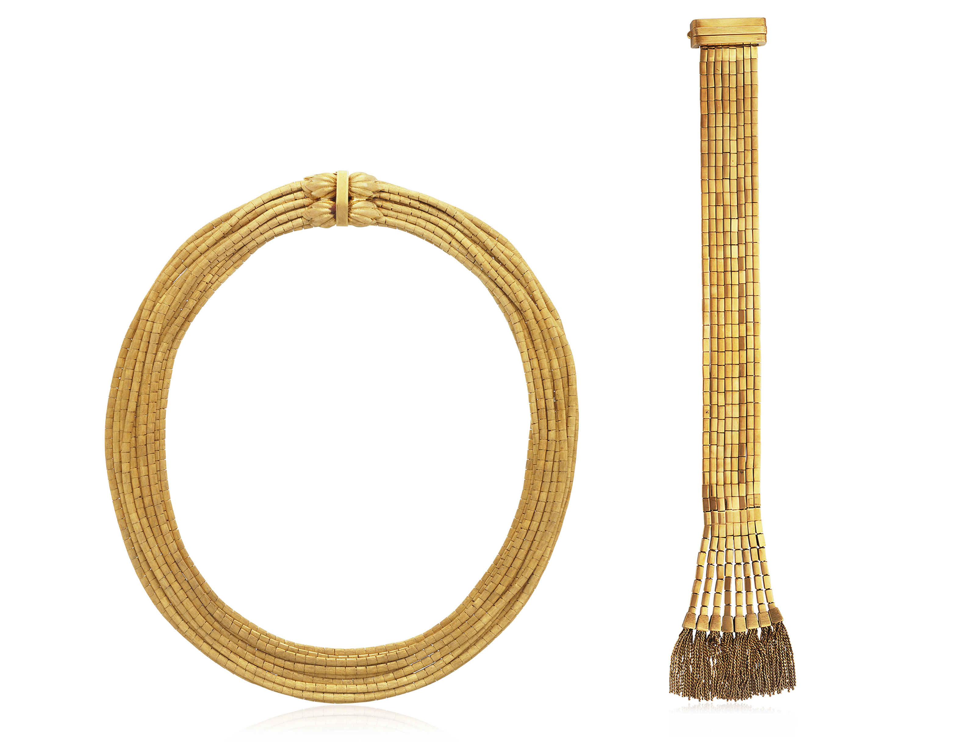 GROUP OF MULTI-STRAND GOLD JEWELRY, | Christie’s