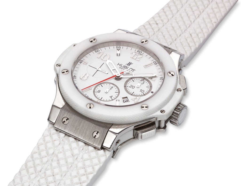 HUBLOT, WHITE CERAMIC AND STEEL BIG BANG CHRONOGRAPH, | Christie’s