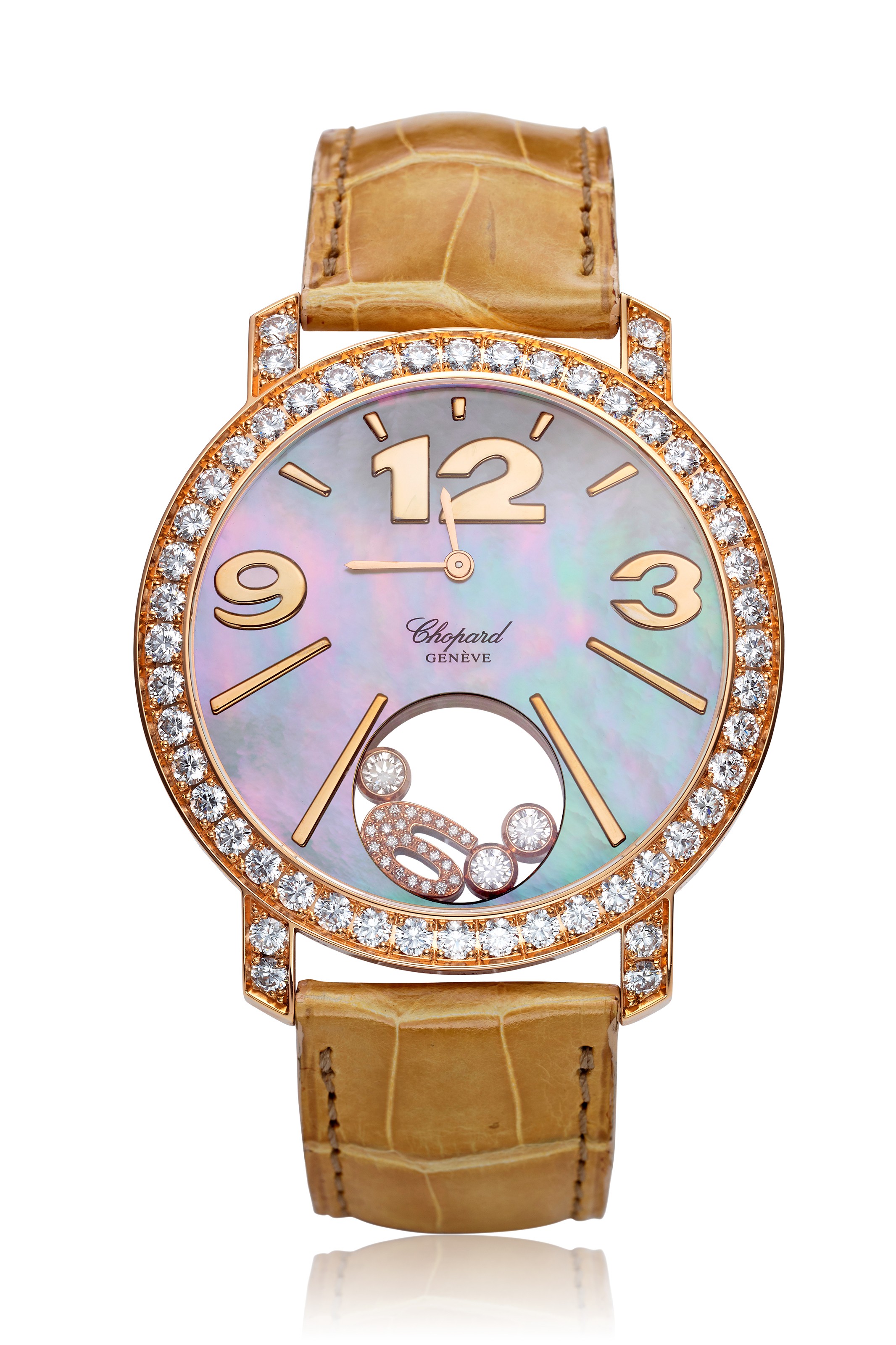 CHOPARD, 18K HAPPY DIAMONDS WITH MOTHER-OF-PEARL DIAL, REF. 4176 ...