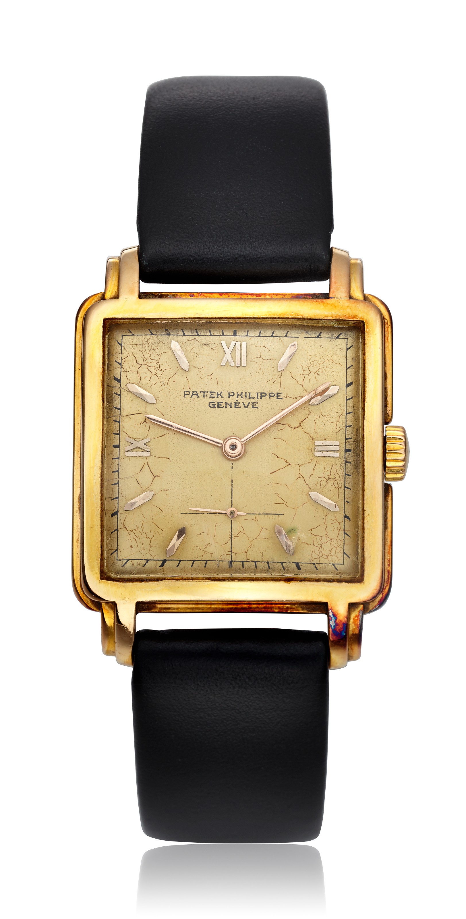 PATEK PHILIPPE, 18K PINK GOLD SQUARE WATCH 'SPIDER DIAL', REF. 2436 ...