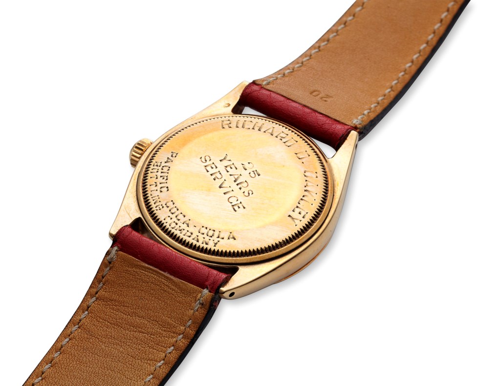 ROLEX, 14K OYSTER PERPETUAL '25 YEARS OF SERVICE, COCA-COLA', REF. 1003 ...