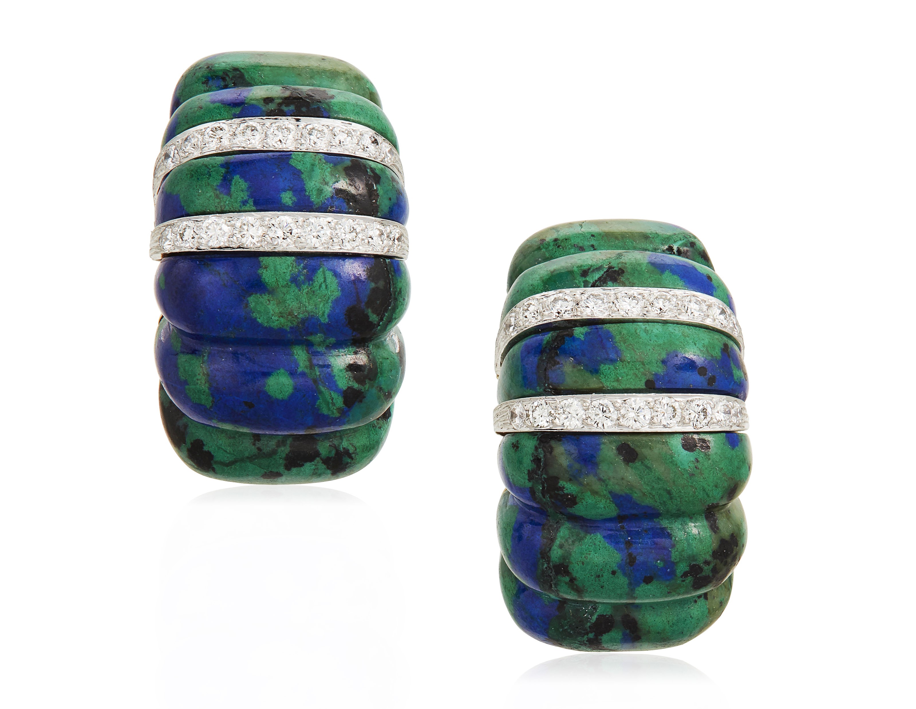 DAVID WEBB AZURMALACHITE AND DIAMOND EARRINGS, | Christie’s