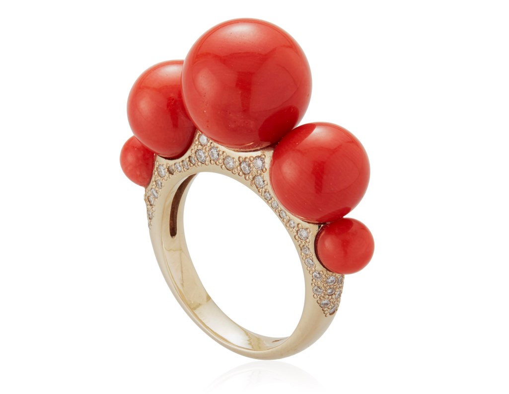 CORAL AND DIAMOND RING, | Christie’s