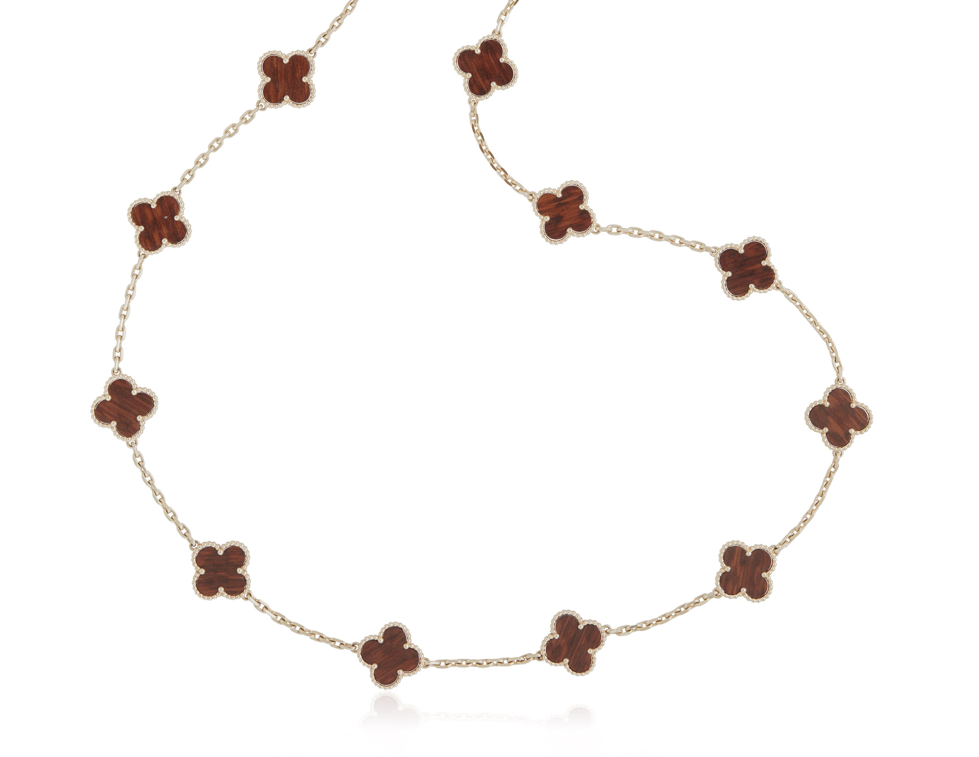 VAN CLEEF & ARPELS 'VINTAGE ALHAMBRA' WOOD LONG NECKLACE, | Christie’s