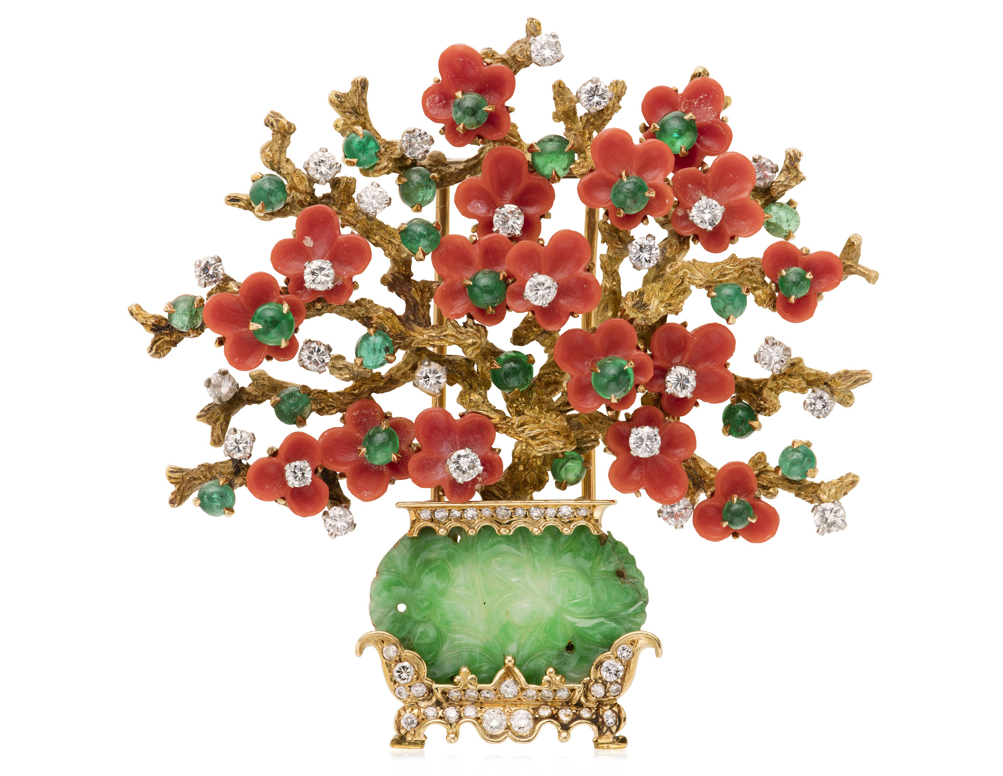 BULGARI DIAMOND AND MULTI-GEM BROOCH, | Christie’s