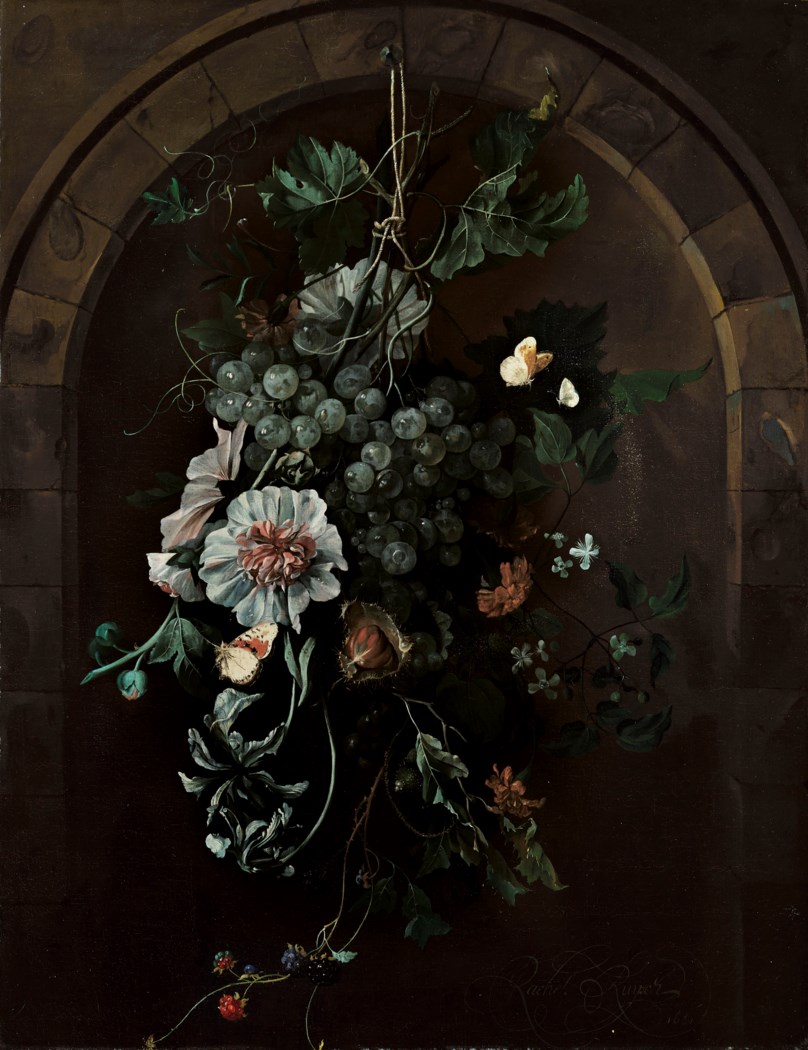 Rachel Ruysch (The Hague 1664-1750 Amsterdam), A swag of grapes ...