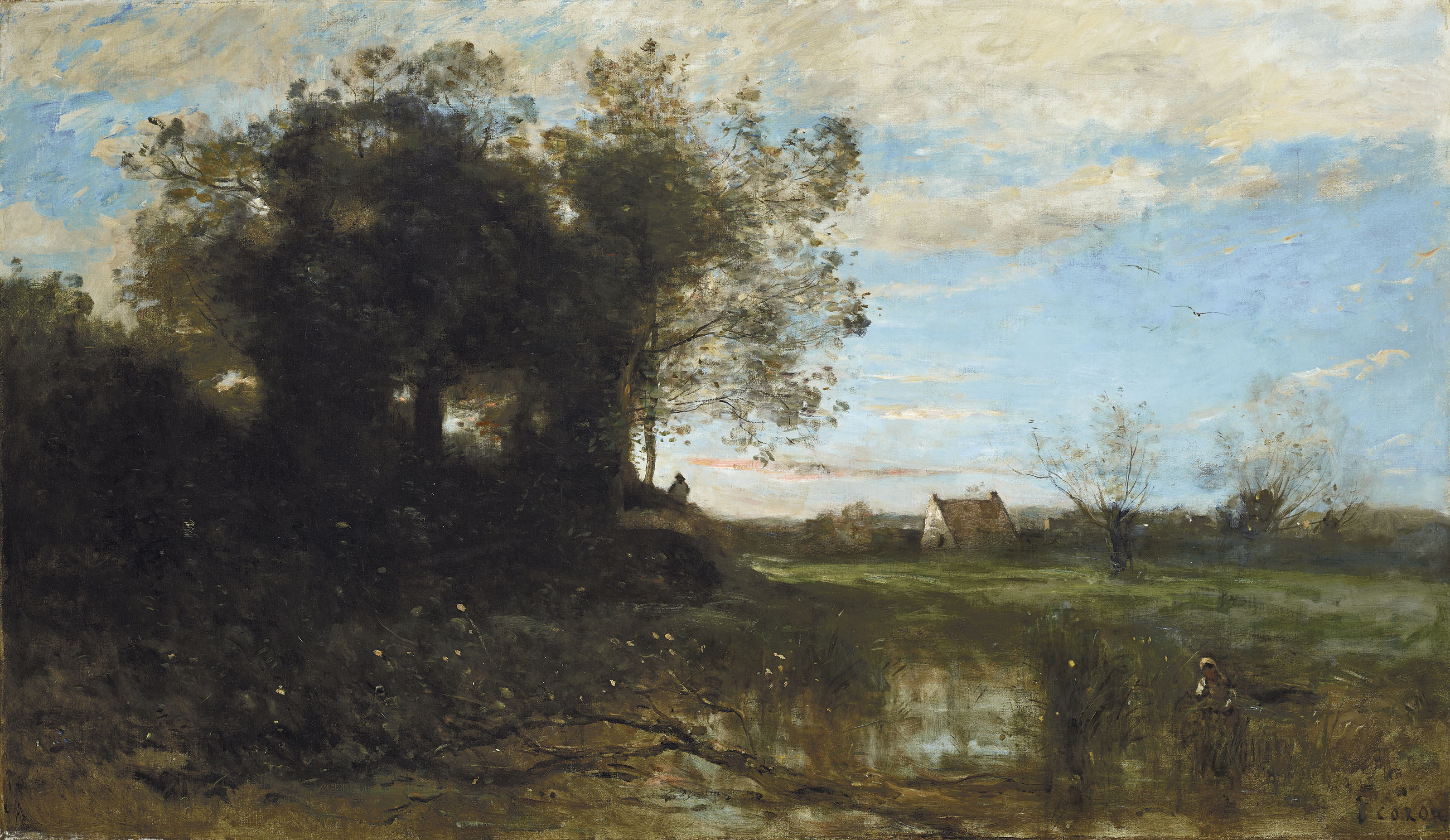 Jean-Baptiste-Camille Corot (French, 1796-1875) , Souvenir des dunes de ...