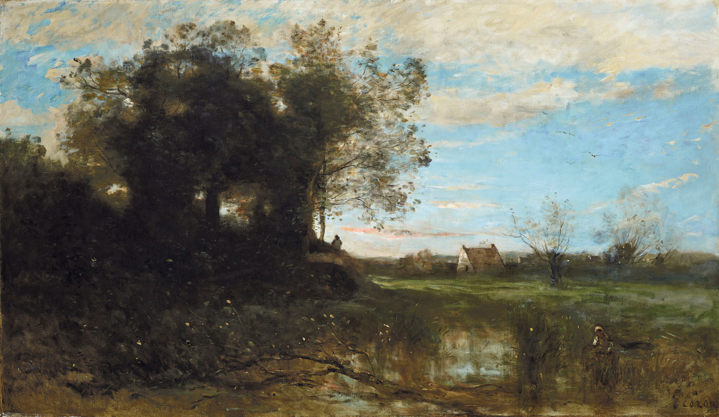 Jean-Baptiste-Camille Corot (French, 1796-1875), Souvenir des dunes de ...