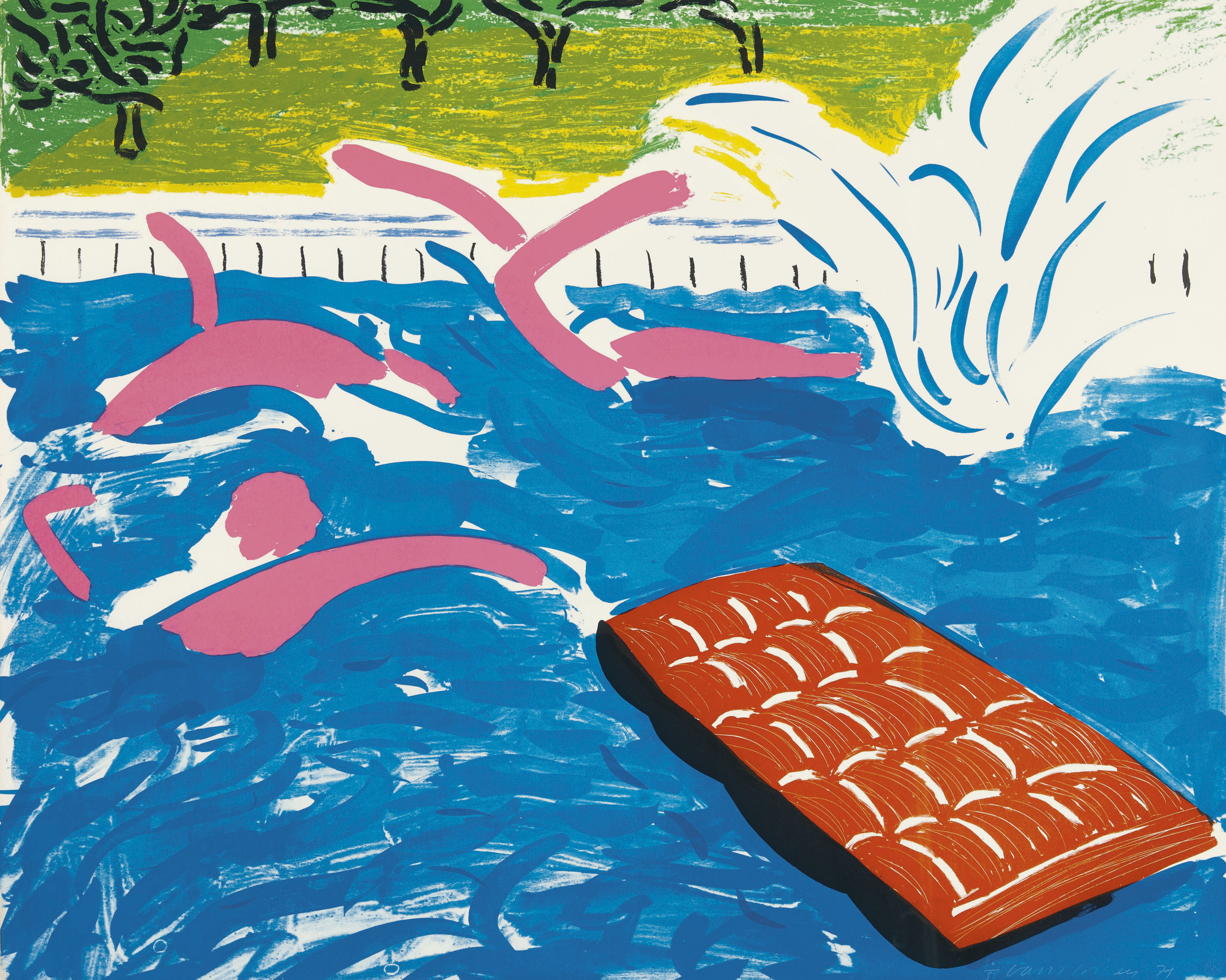 DAVID HOCKNEY (B. 1937) , Afternoon Swimming | Christie's